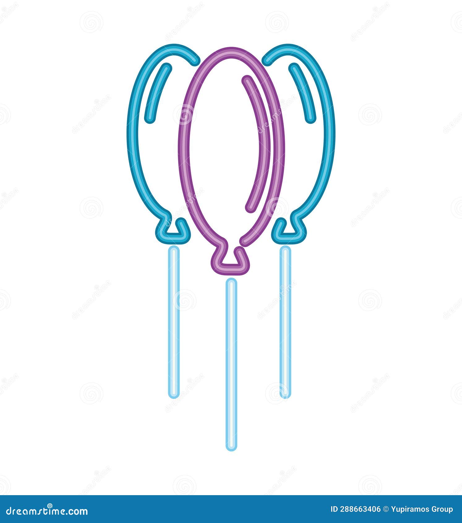 Neon helium balloons stock vector. Illustration of lights - 288663406