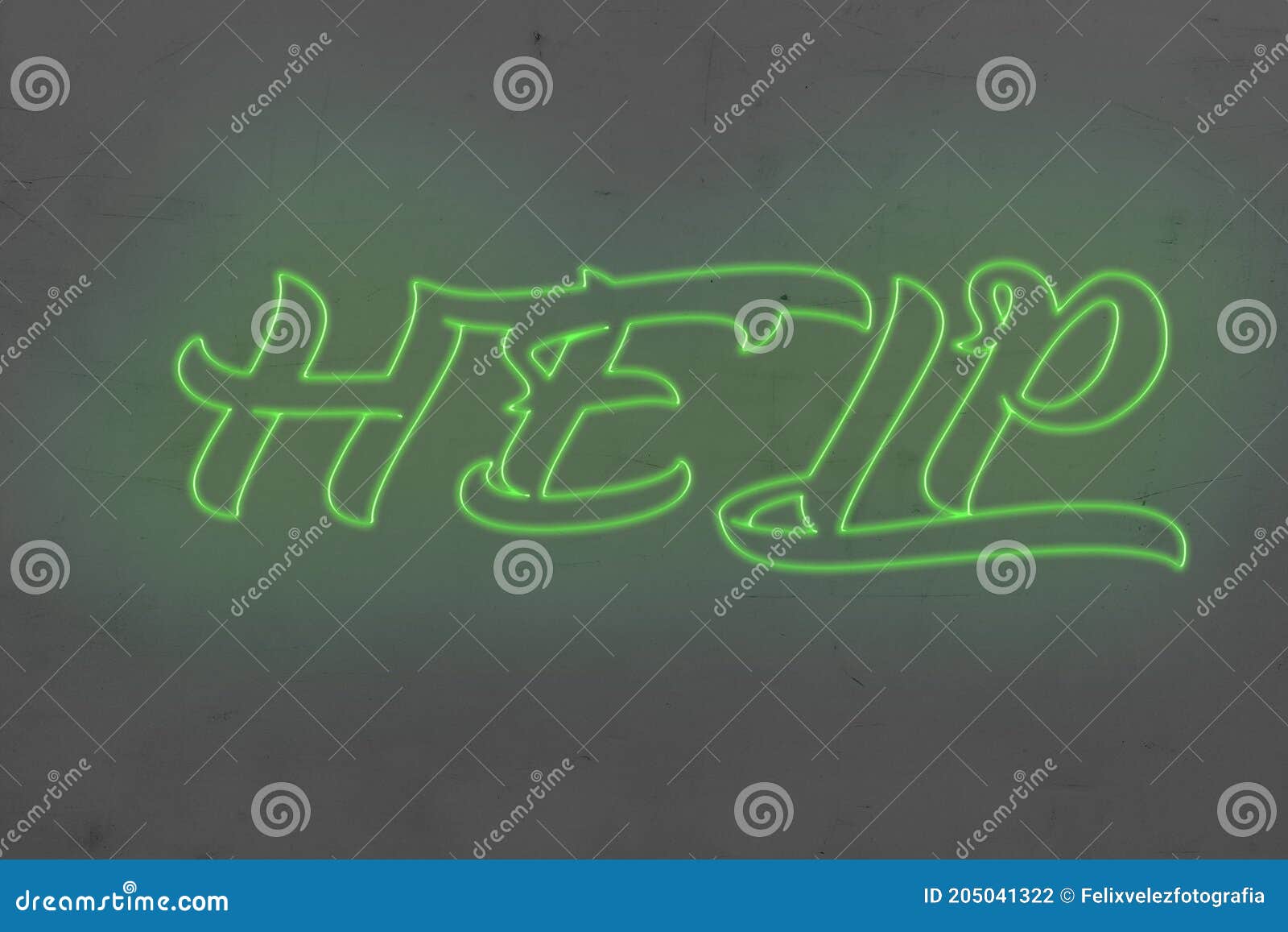 Neon HELP Word with Green Letters. Illustration. Lights Stock Photo ...