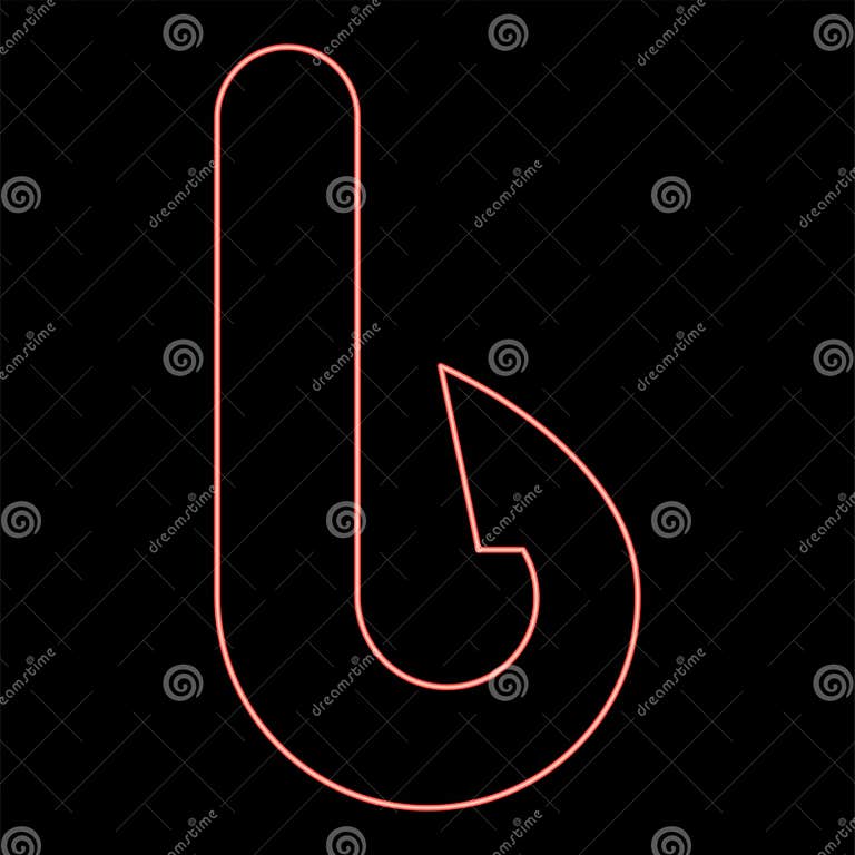 Neon Hook Red Color Vector Illustration Image Flat Style Stock Vector ...