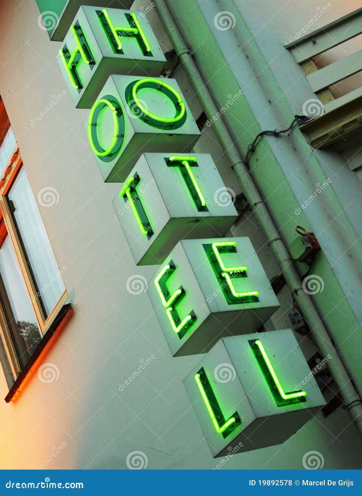 Neon hotel sign stock photo. Image of invite, vacancy - 19892578