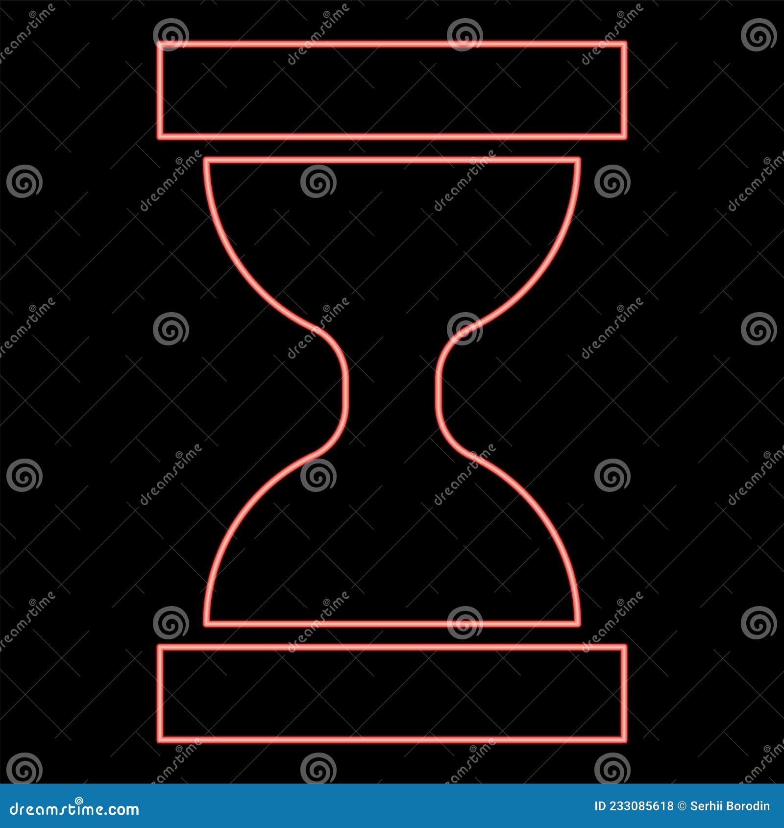 Neon Hourglass Red Color Vector Illustration Flat Style Image Stock ...