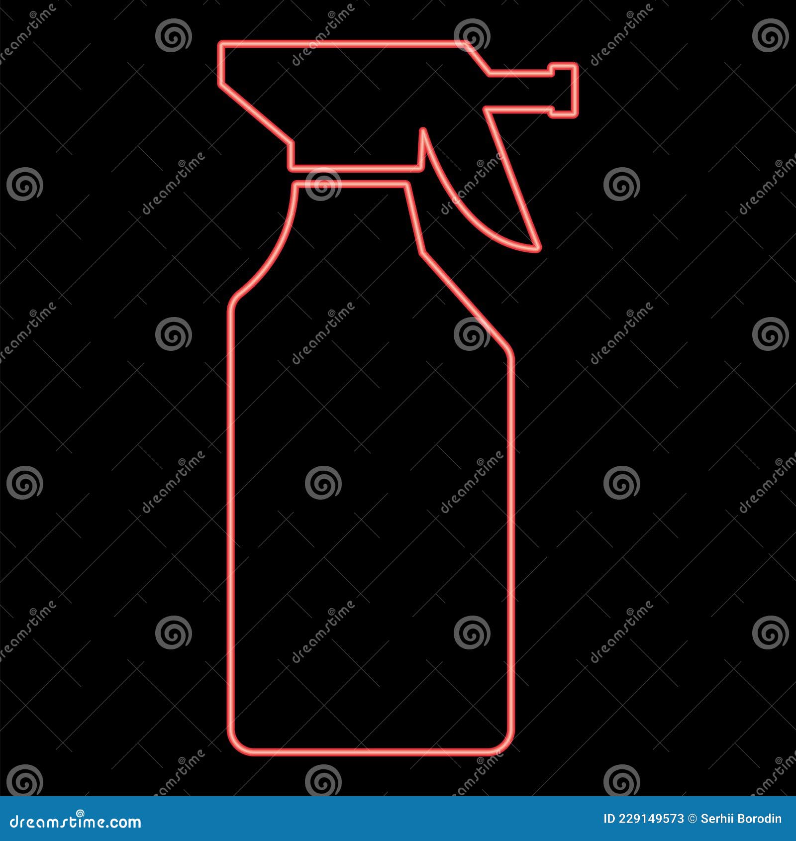 Neon Household Chemicals Red Color Vector Illustration Flat Style Image ...