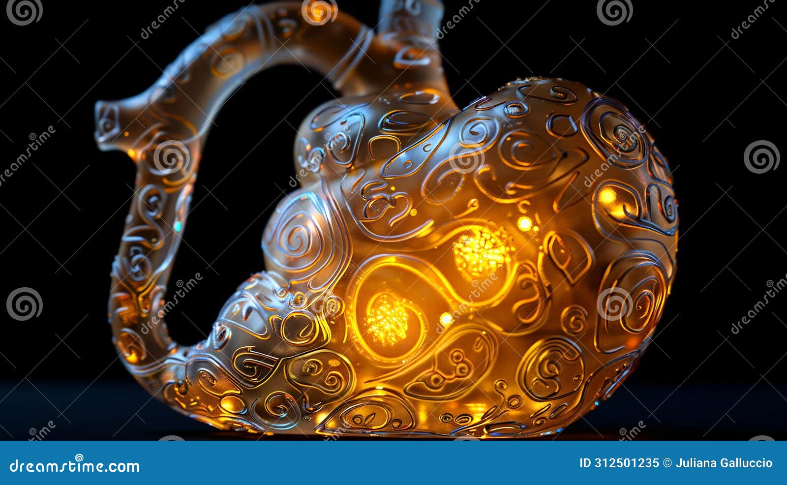 Neon Human Digestive System with Orange Light in Stomach Stock ...
