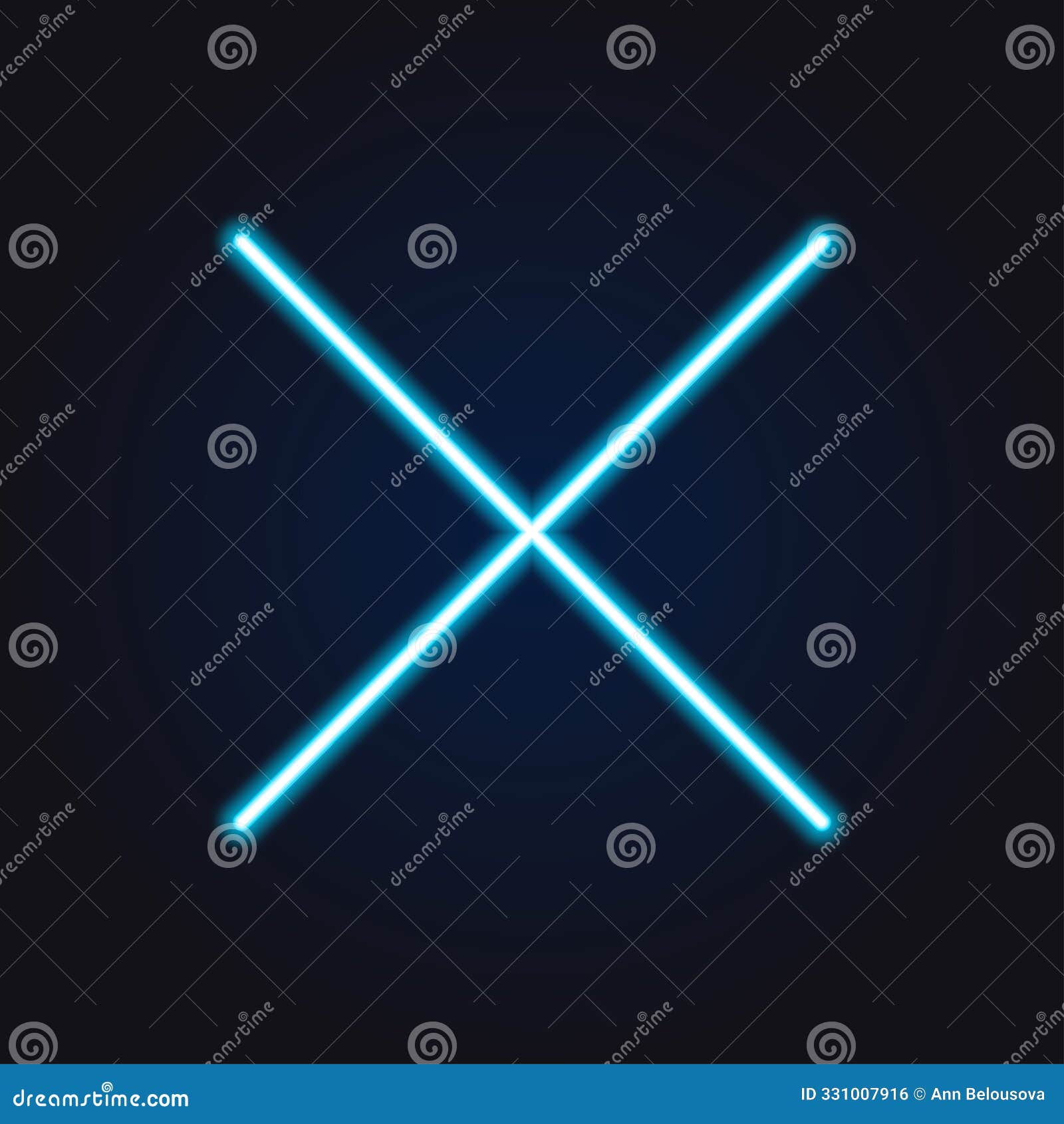 Neon Icon, Cross Blue, Ban . Vector Stock Illustration - Illustration ...