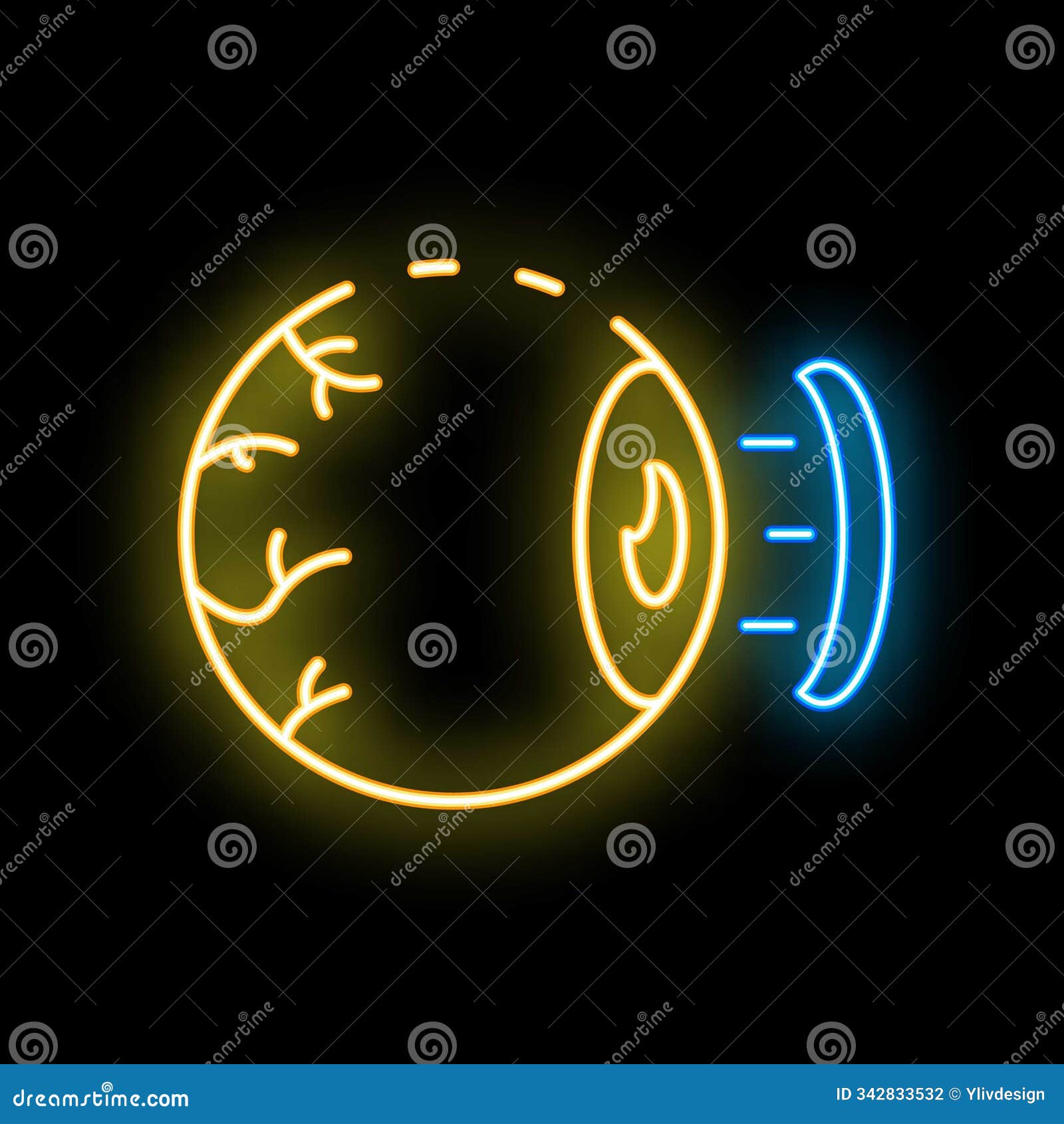 Neon Icon Of Laser Eye Surgery Correcting Vision Vector Illustration ...