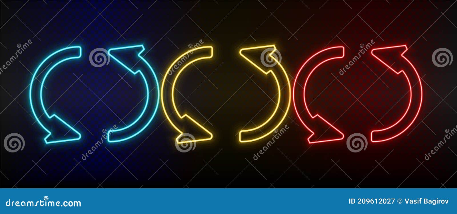 Loading, Refresh Yellow Neon Icon .Transparent Background. Yellow Neon ...