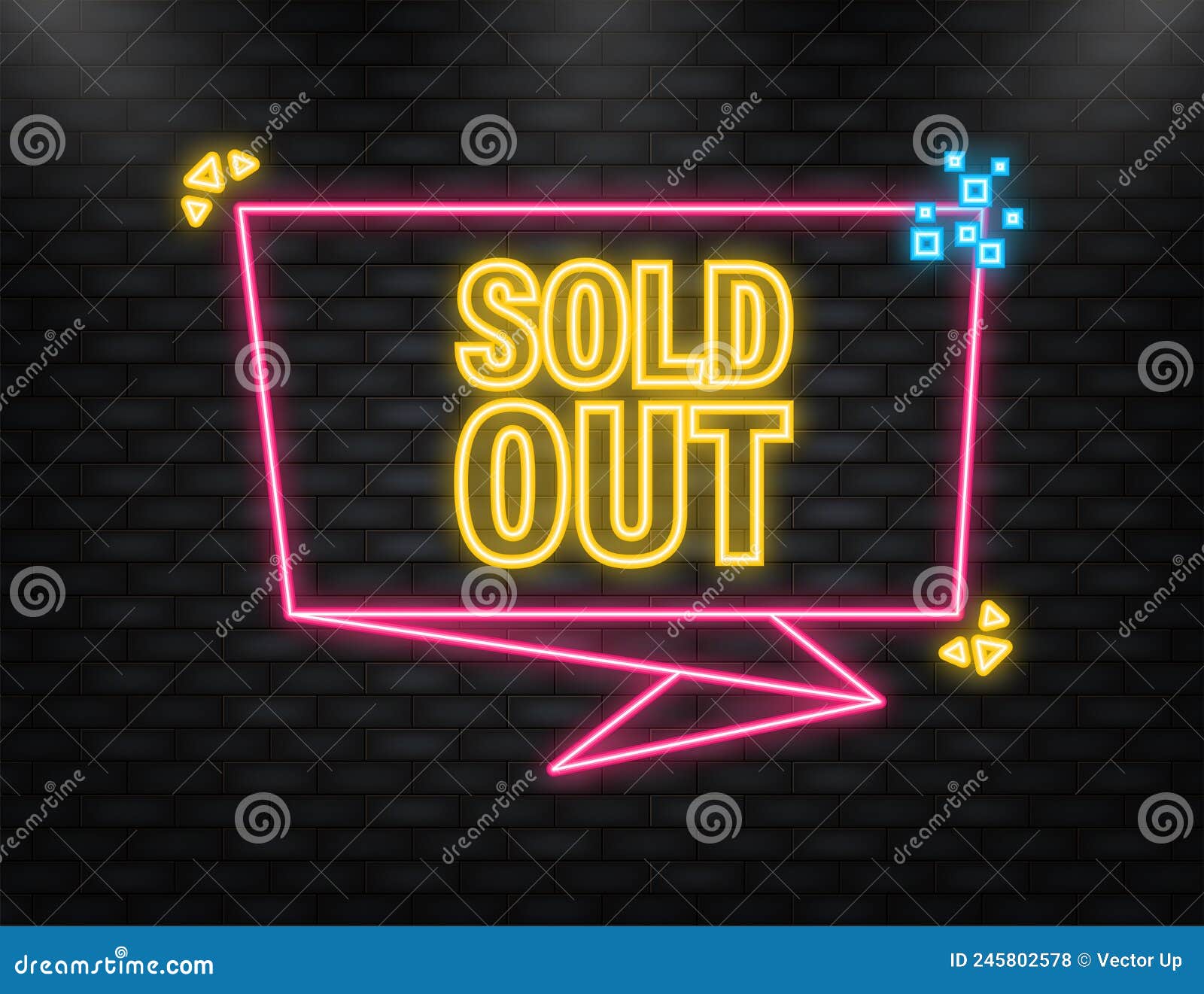 Neon Icon. Sold Out Sign. Vector Illustration. Stock Vector ...