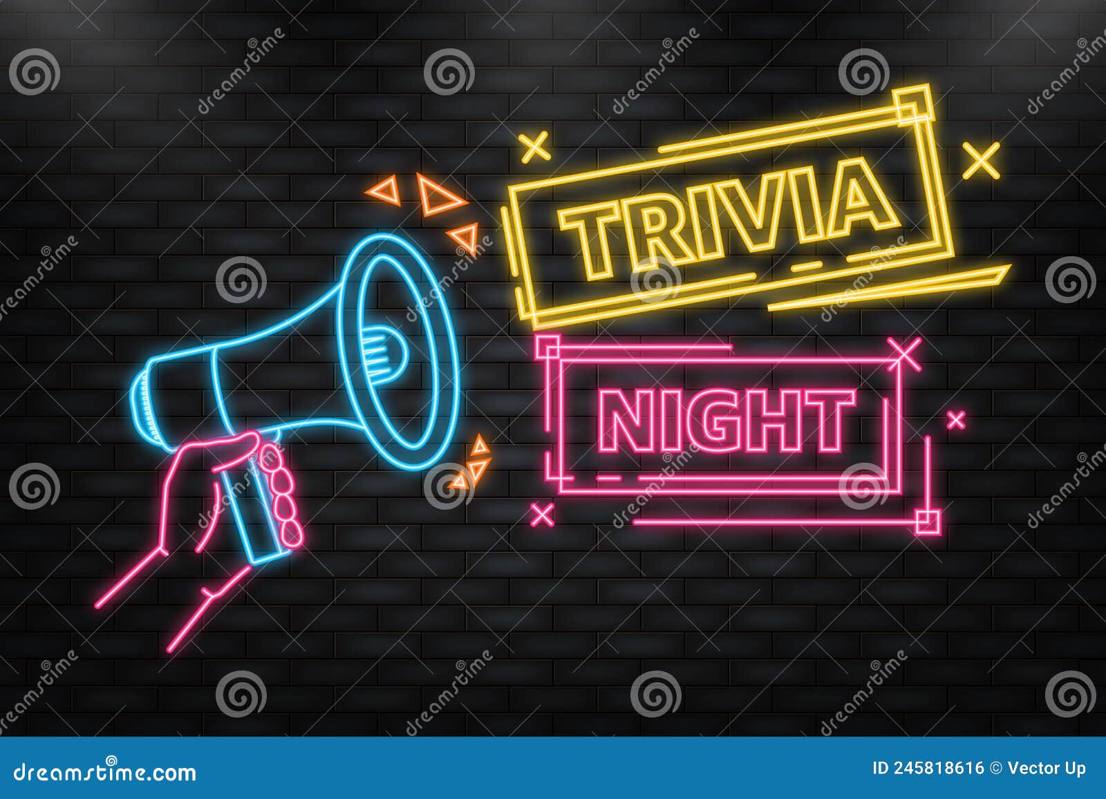 Neon Icon. Trivia Night Banner in Flat Style Stock Vector ...