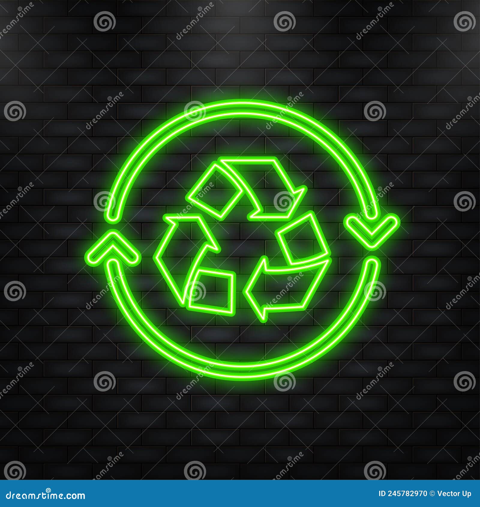 Neon Icon. Waste Recycling Icon. Garbage Bag in Flat Style Stock Vector ...