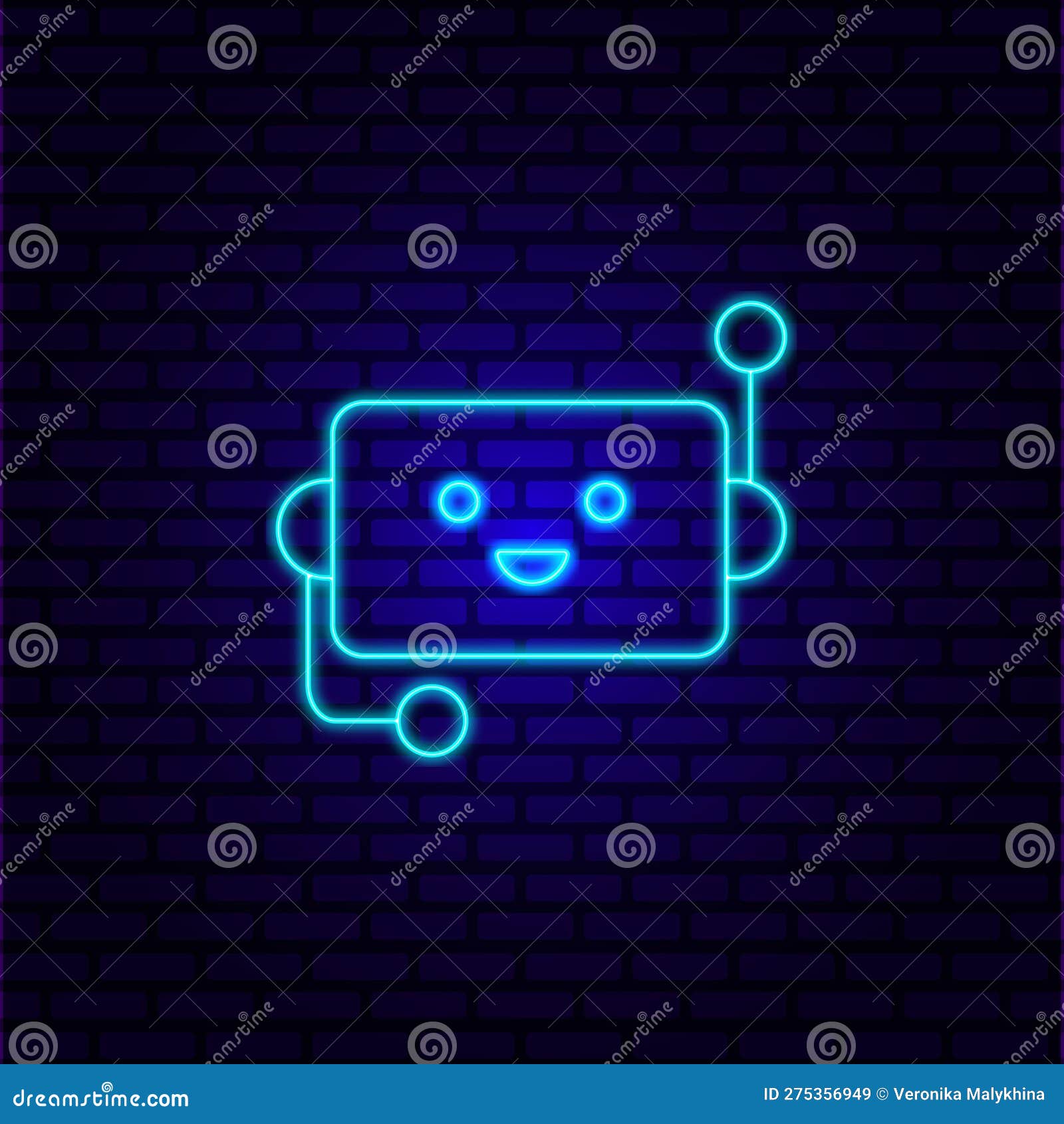 Icon Ai Neon with Robot for Editorial Content on ChatGPT Chatbot Stock ...