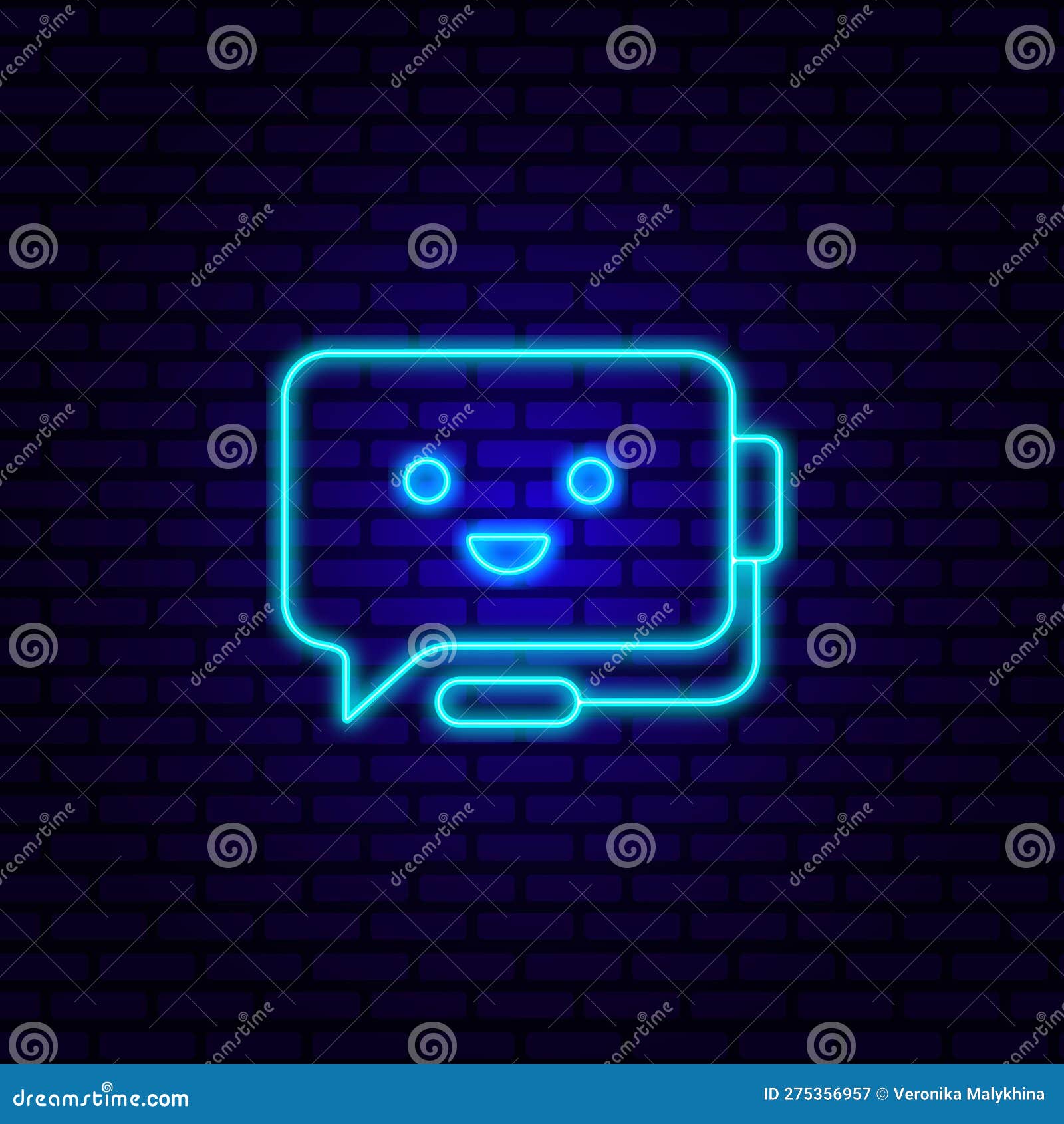 Icon Neon Robot for Editorial Content on Ai ChatGPT Chatbot Stock ...