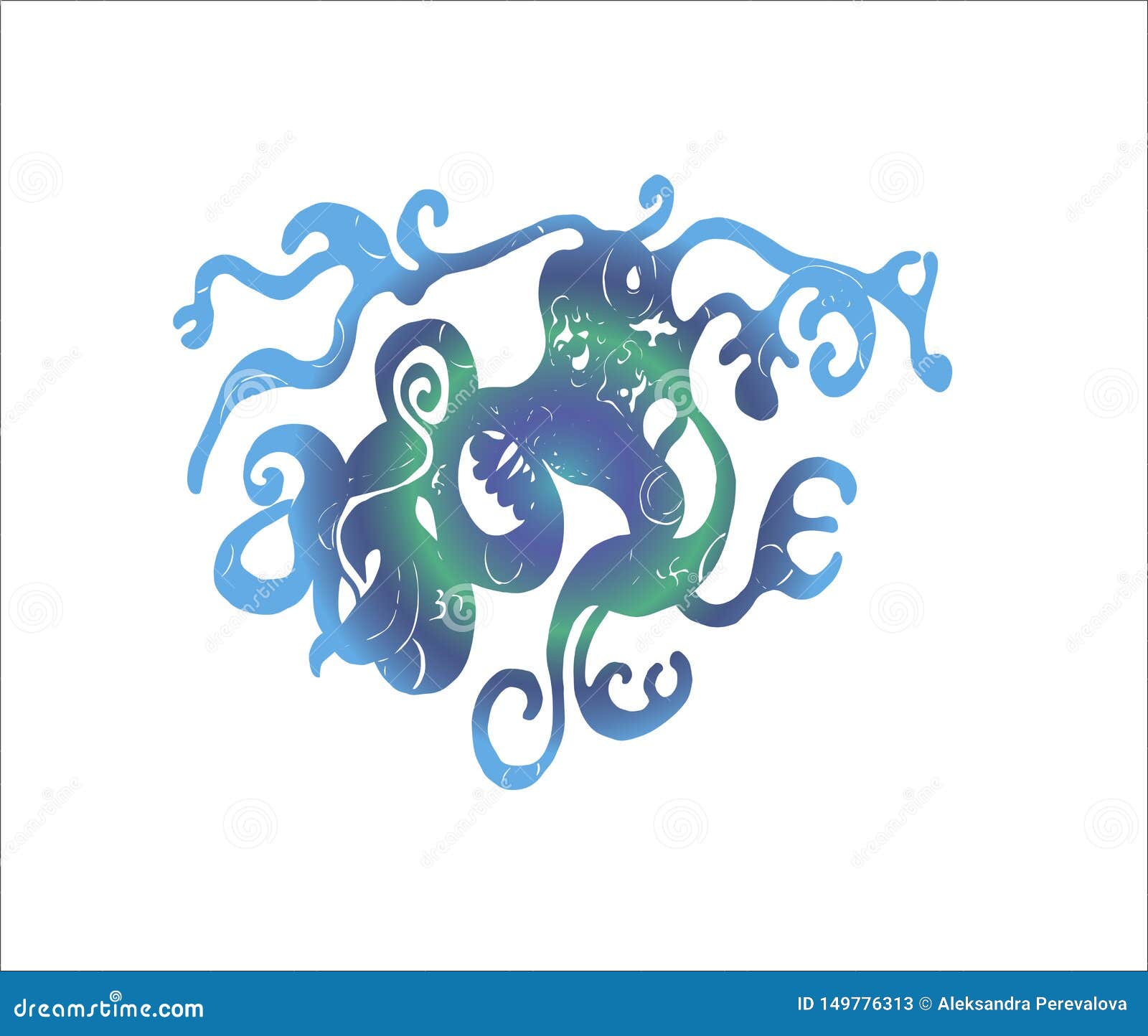 Octopus Psychedelic Luminescence Cartoon Vector | CartoonDealer.com ...