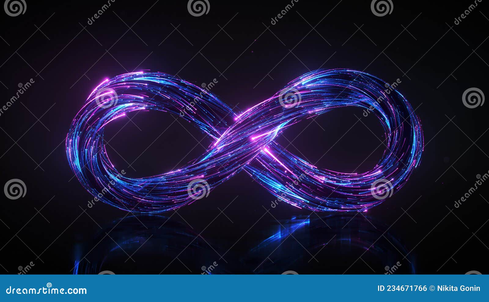 Neon Infinity Sign 3D Render Illustration Stock Illustration ...