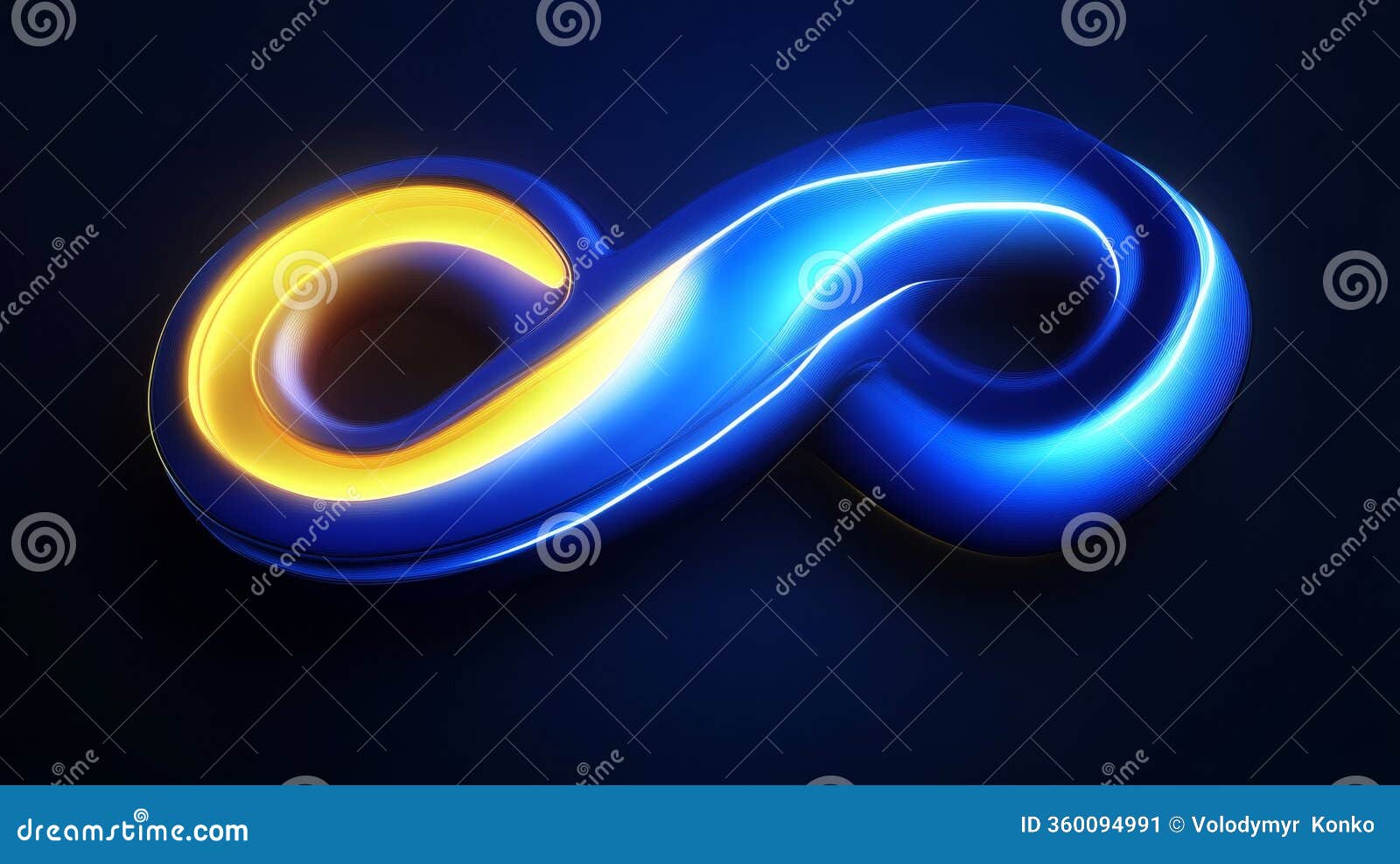 Neon Infinity Symbol with Glowing Effects on Dark Background ...