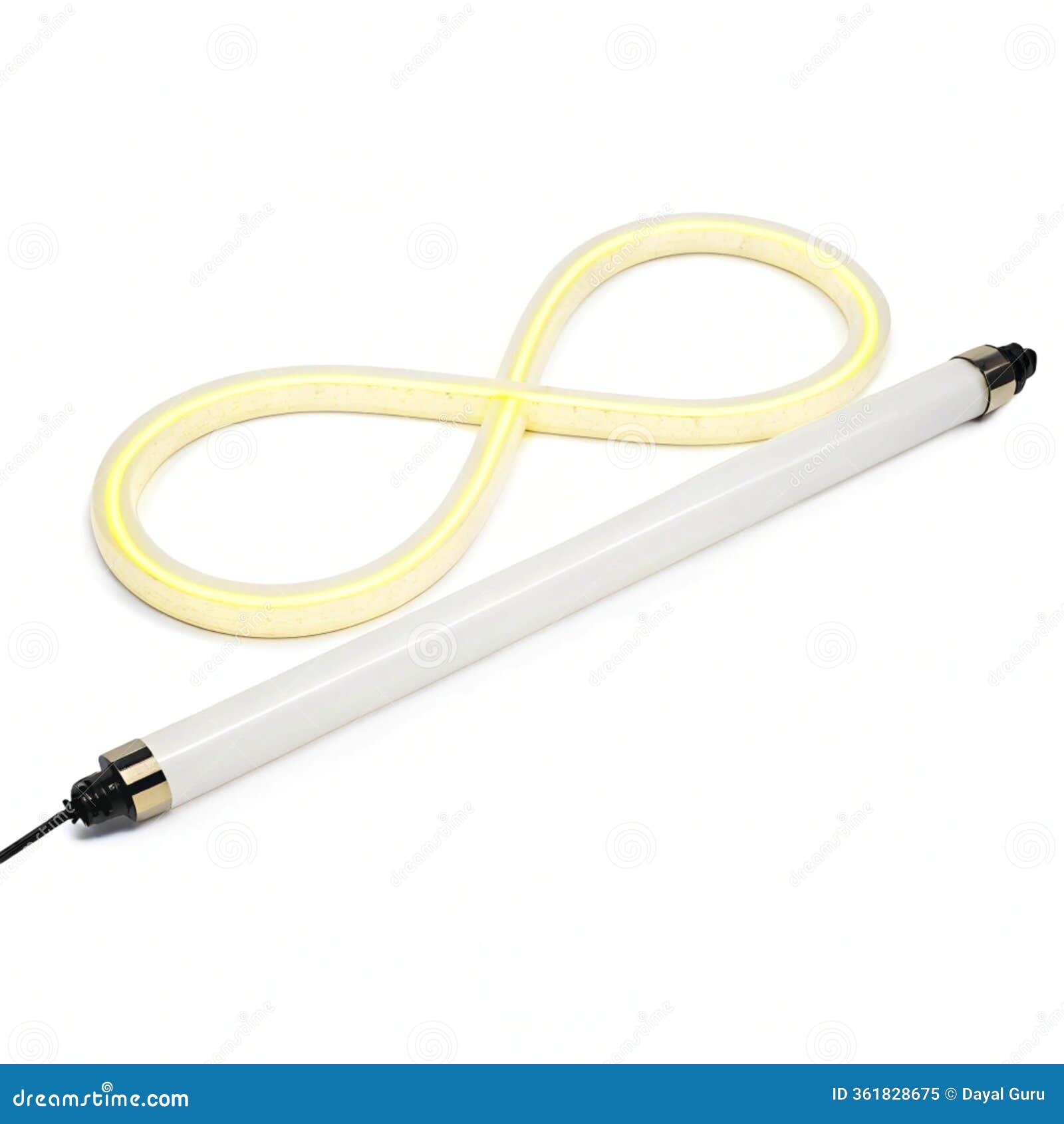 Neon Infinity Symbol Tube Isolated on White Background Stock ...