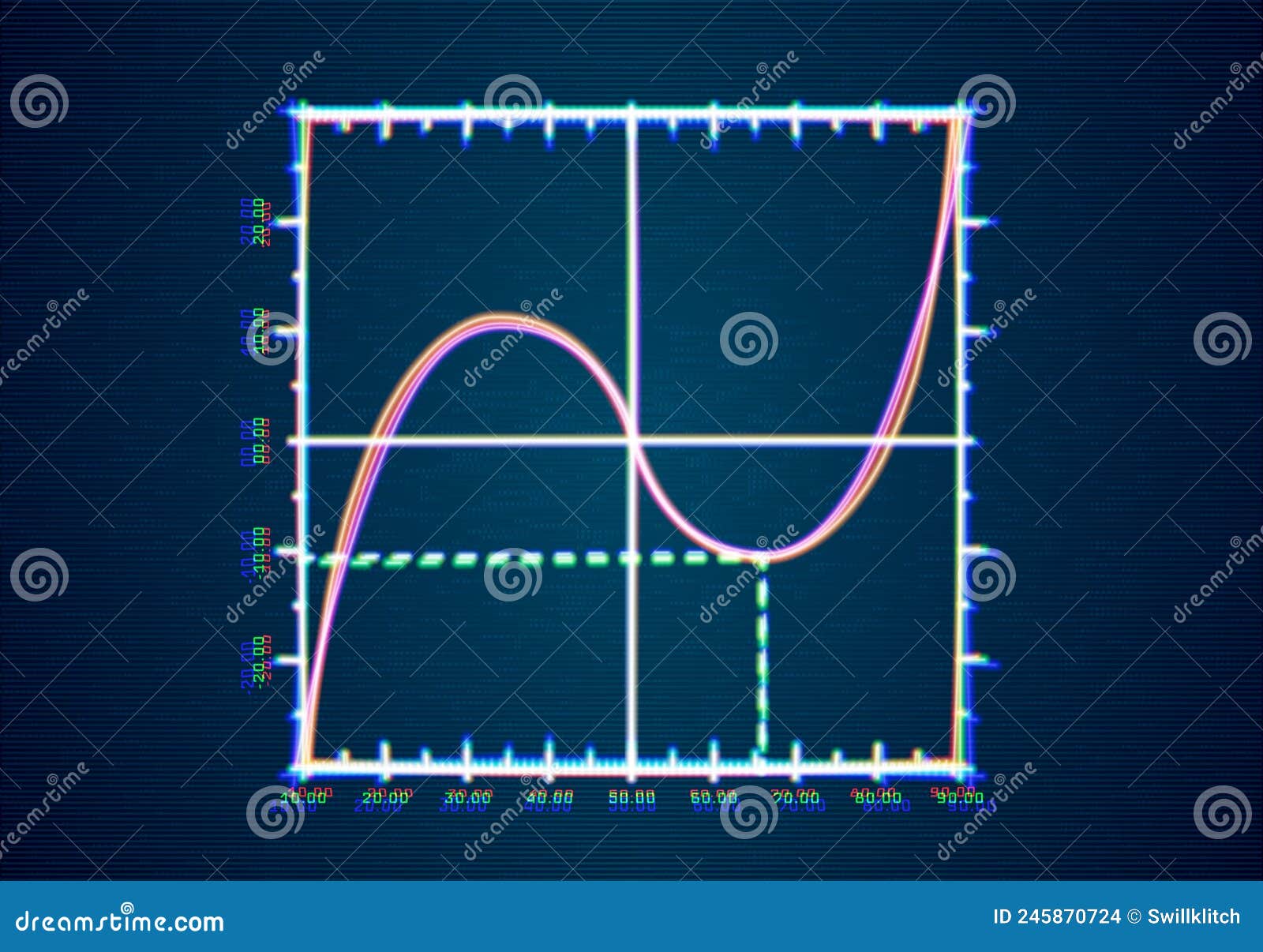 Neon Interface Background with Grid and Ruler. Abstract Technology ...