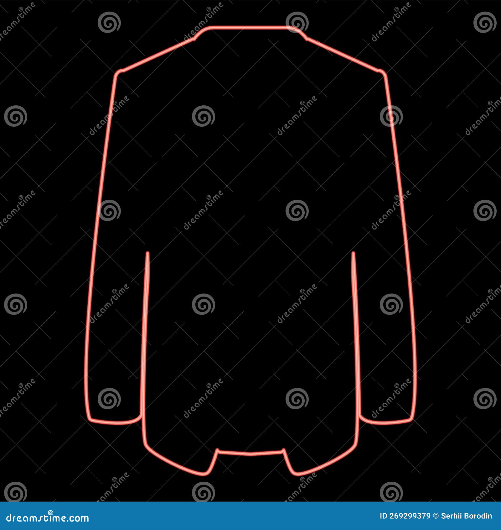 Neon Jacket Coat Red Color Vector Illustration Image Flat Style Stock ...