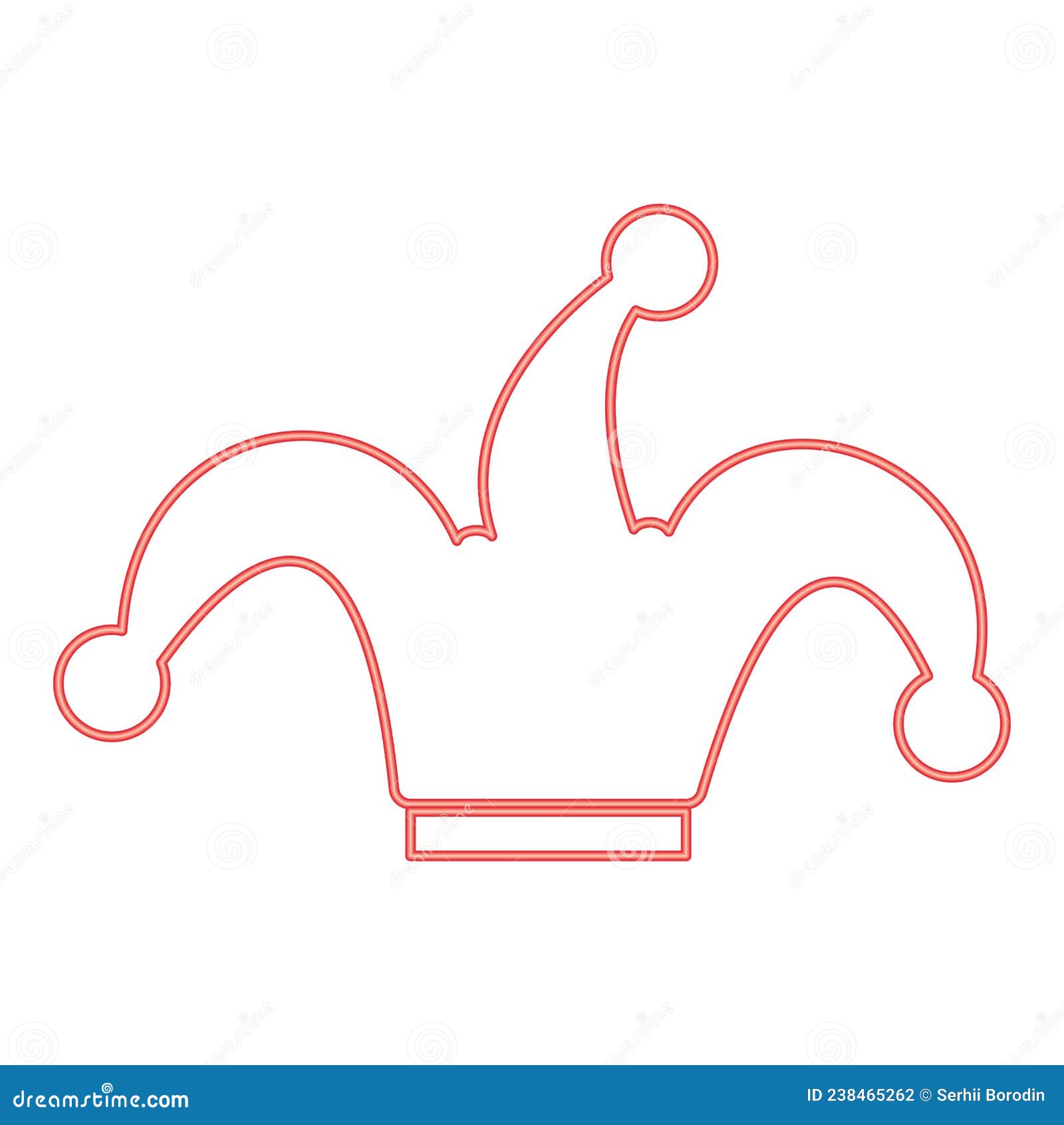 Neon Jester S Cap Red Color Vector Illustration Image Flat Style Stock ...