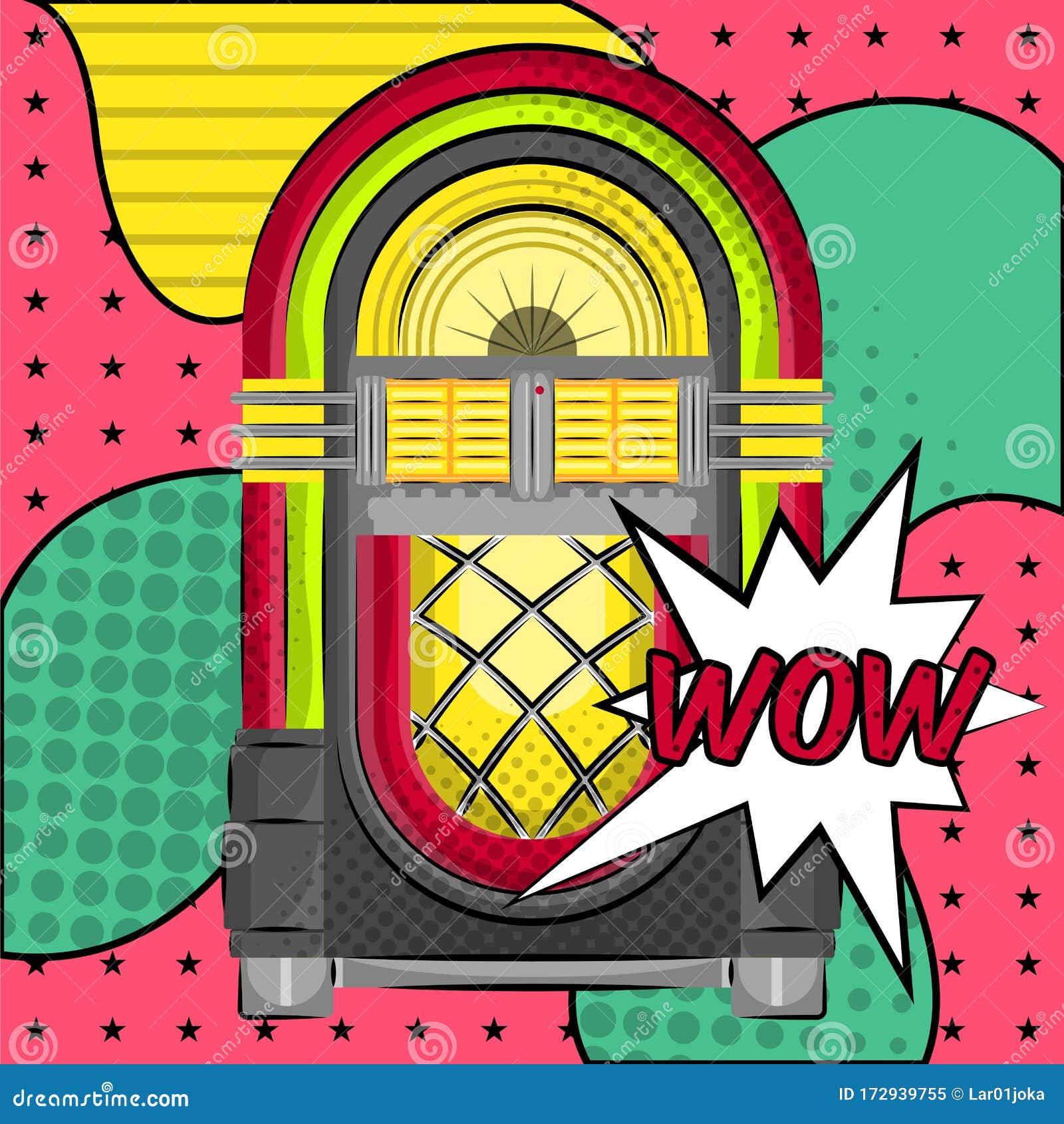 Jukebox Frame Vector Cartoon Suitable For Kid Party Postcard ...