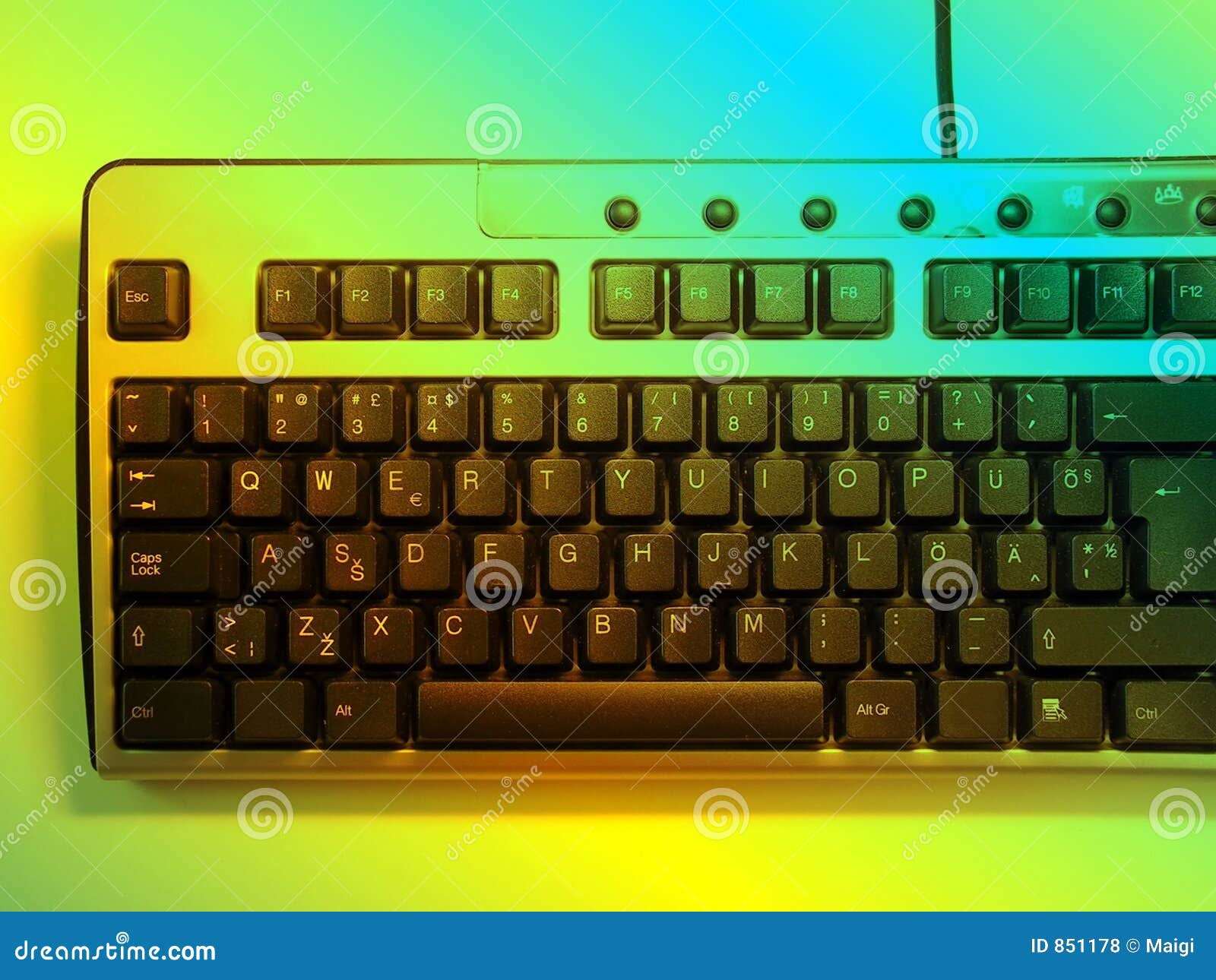 Neon keyboard stock illustration. Illustration of detail - 851178