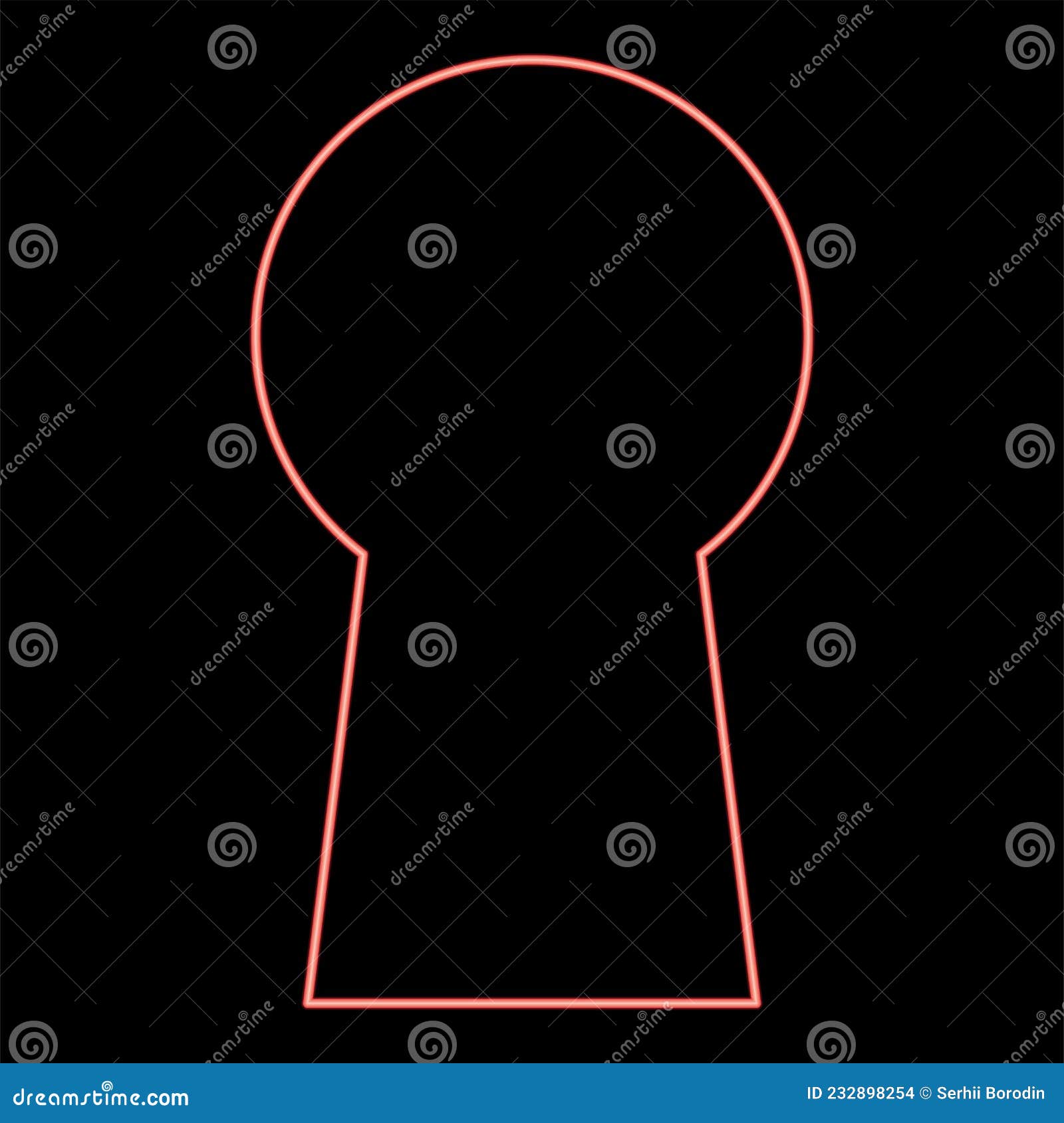 Neon Keyhole Red Color Vector Illustration Flat Style Image Stock ...