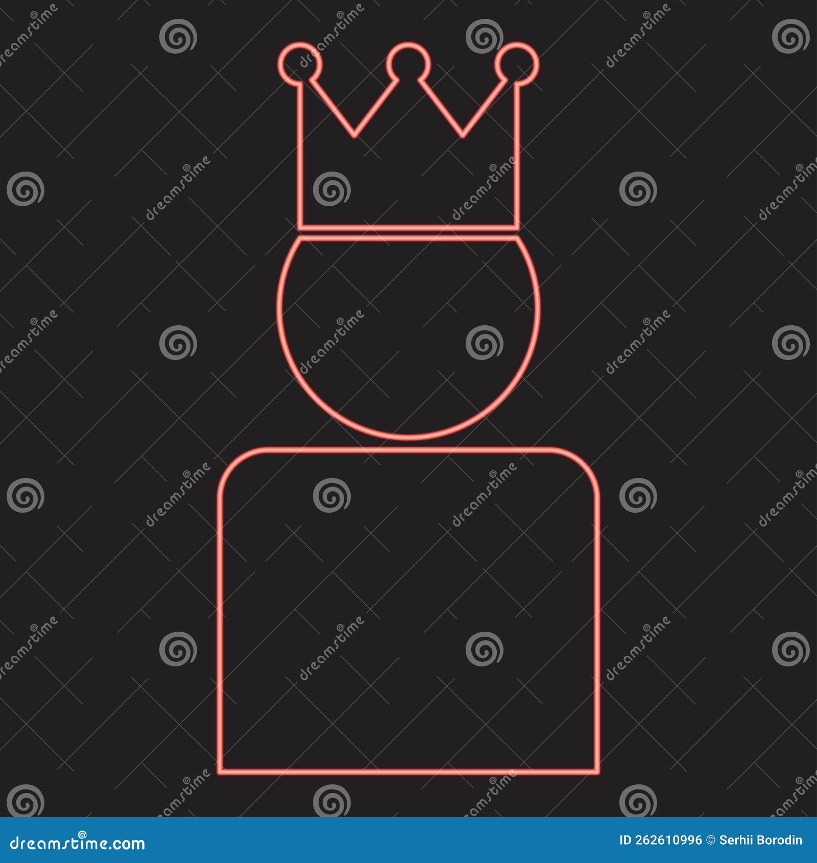 Neon King in Crown Red Color Vector Illustration Image Flat Style Stock ...