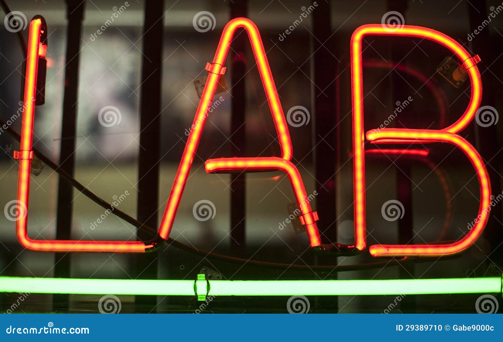 Neon lab sign stock photo. Image of night, photographic - 29389710