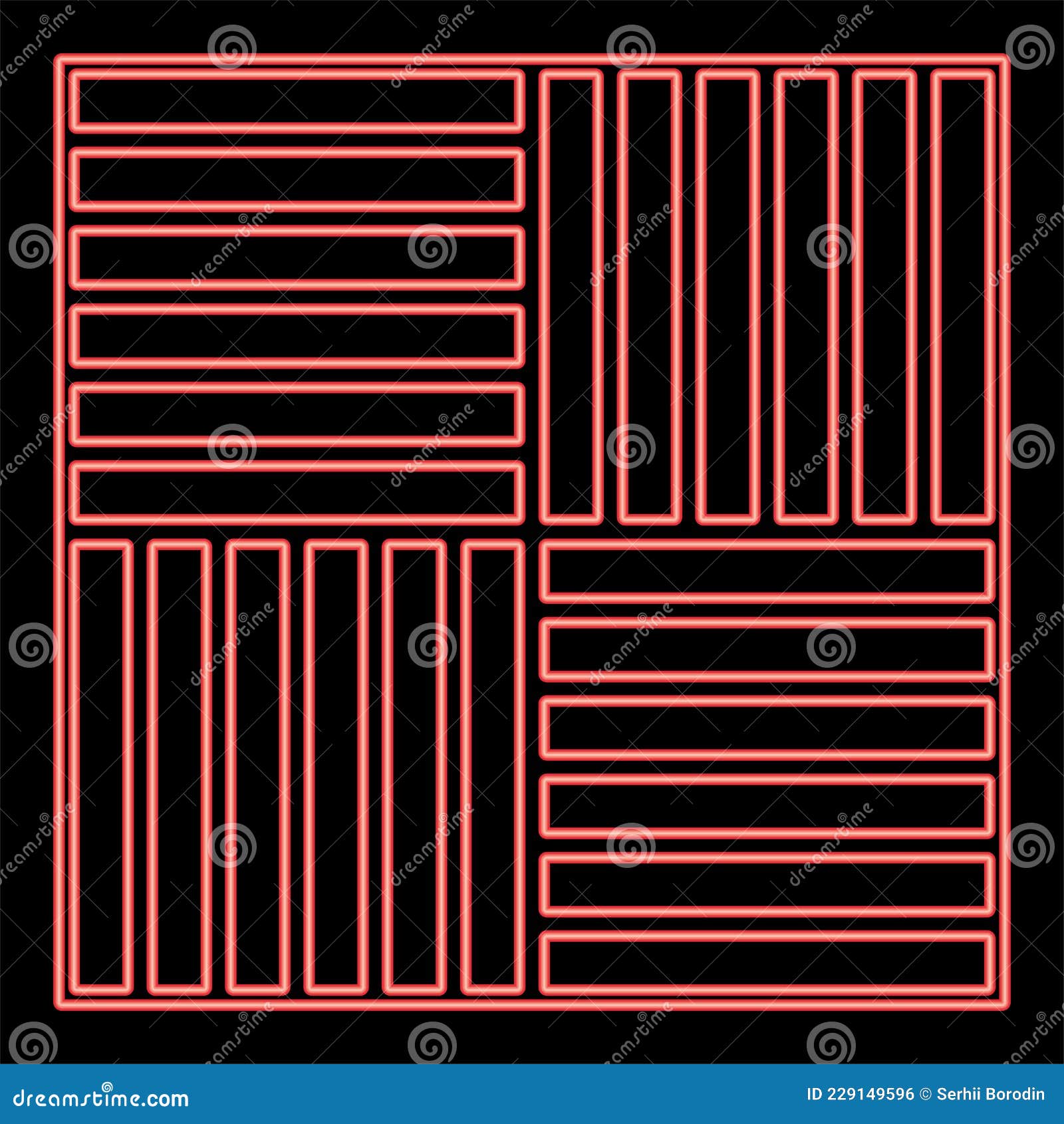 Neon Laminate Flooring Red Color Vector Illustration Flat Style Image ...