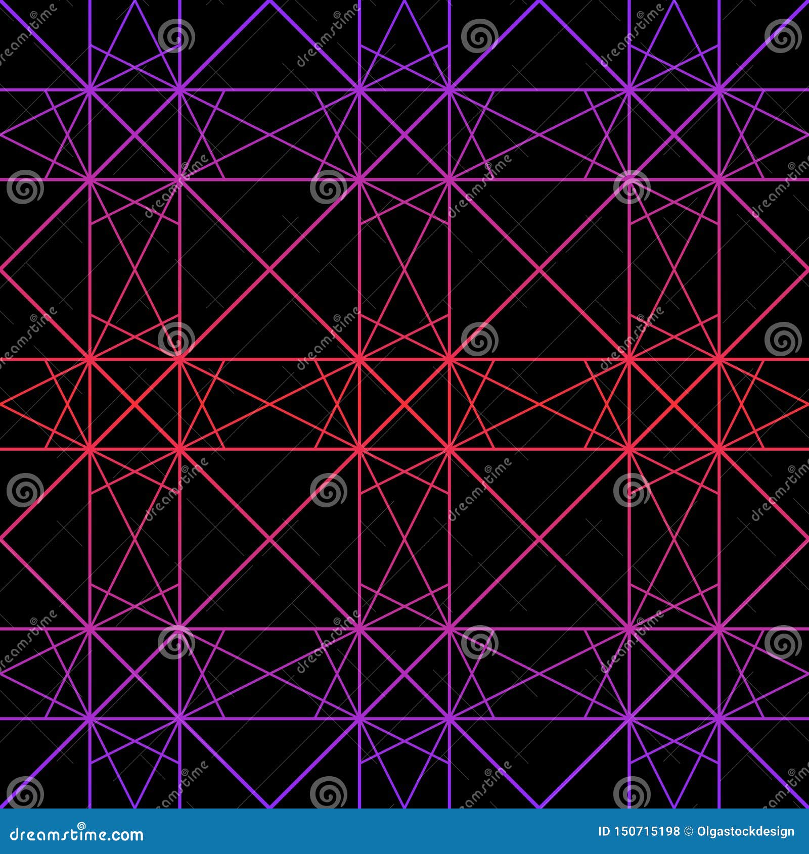 Neon Laser Lines Pattern. Vector Geometric Seamless Texture with ...