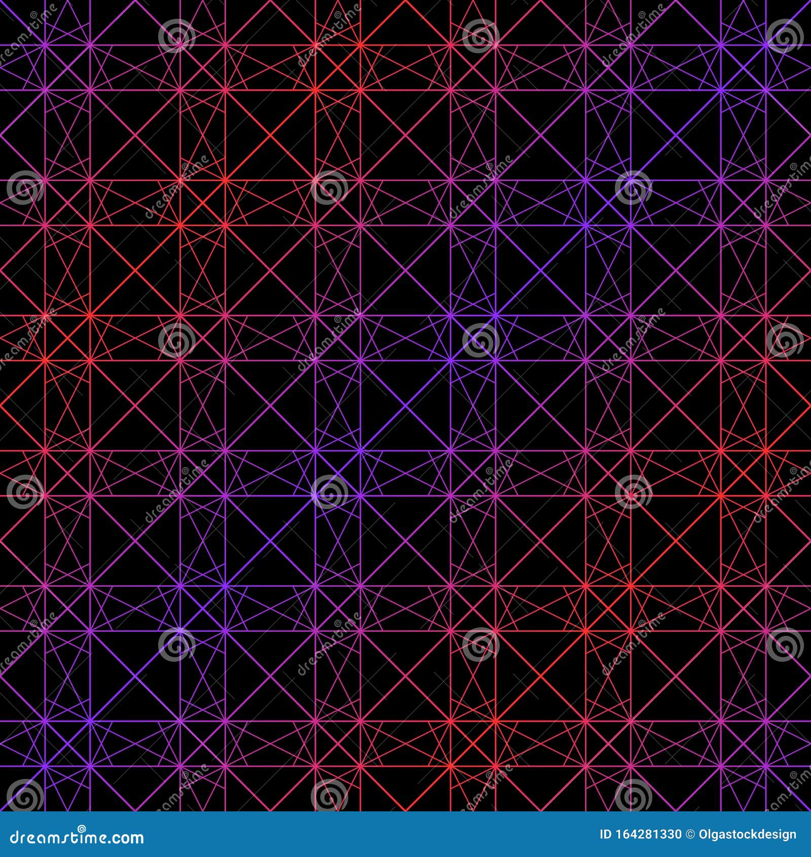 Neon Laser Lines Pattern. Vector Geometric Seamless Texture with ...