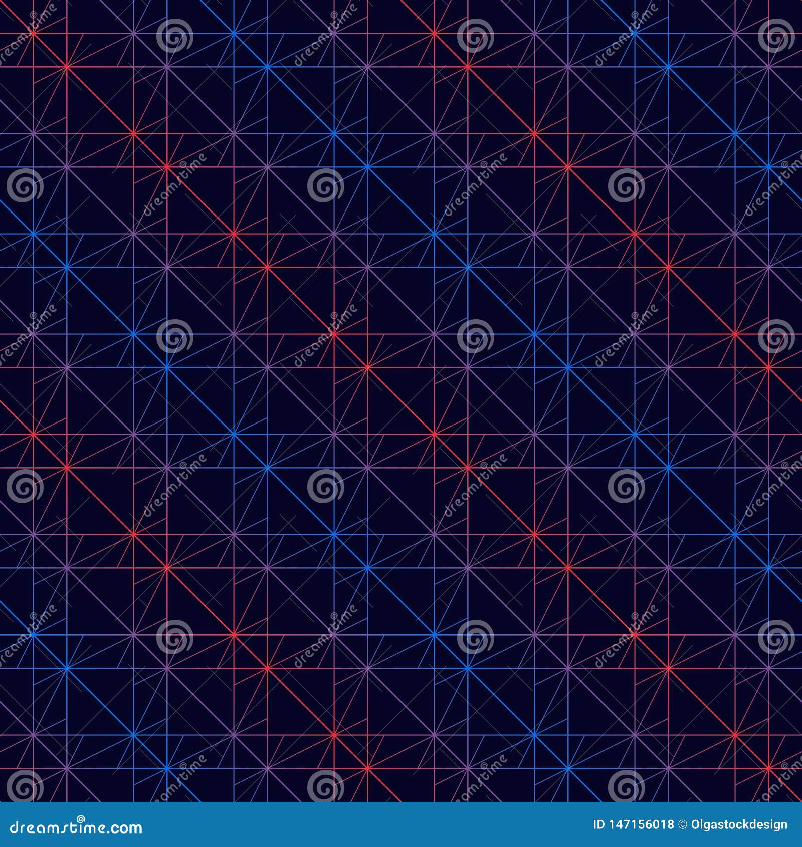 Neon Laser Lines Pattern. Vector Geometric Seamless Texture with ...