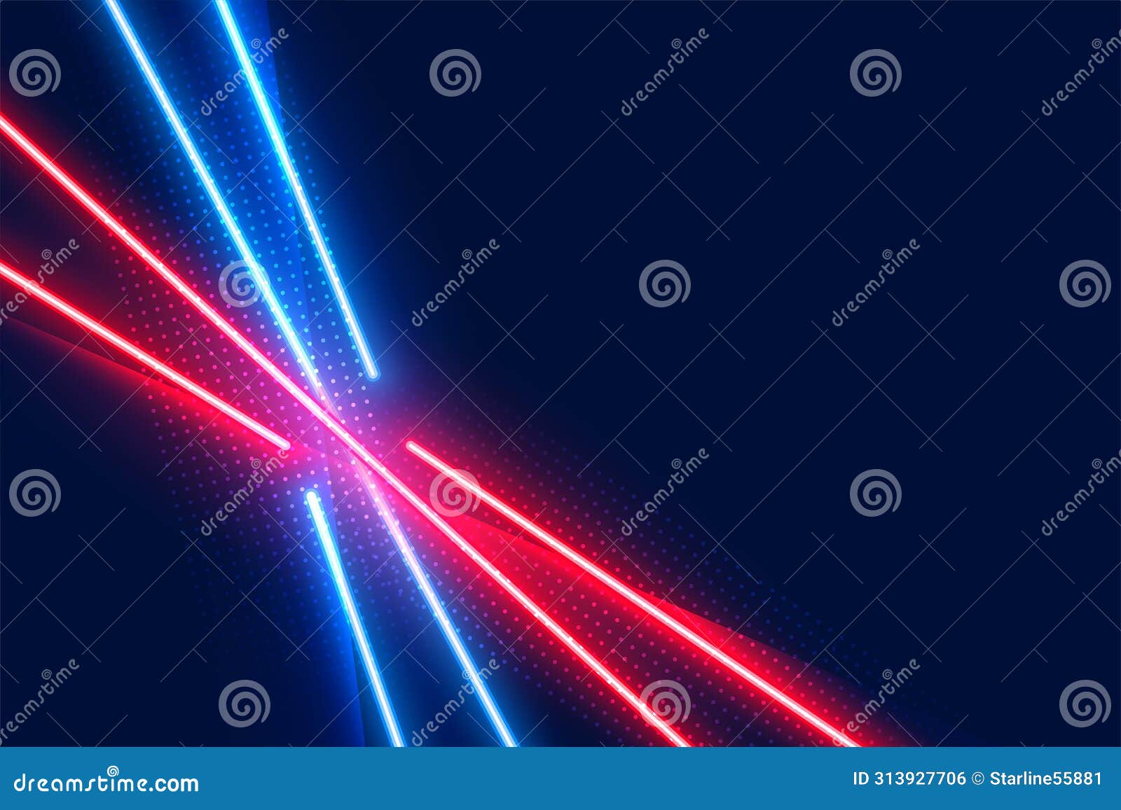 Neon Led Light Effect Lines in Blue and Red Colors Stock Vector ...