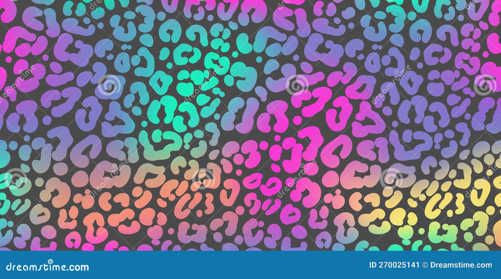 Neon Leopard Pattern. Rainbow-colored Spotted Background. Vector Animal ...