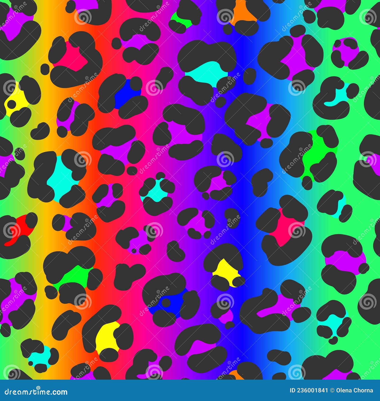 Neon Leopard Seamless Pattern. Bright Colored Spotted Background ...