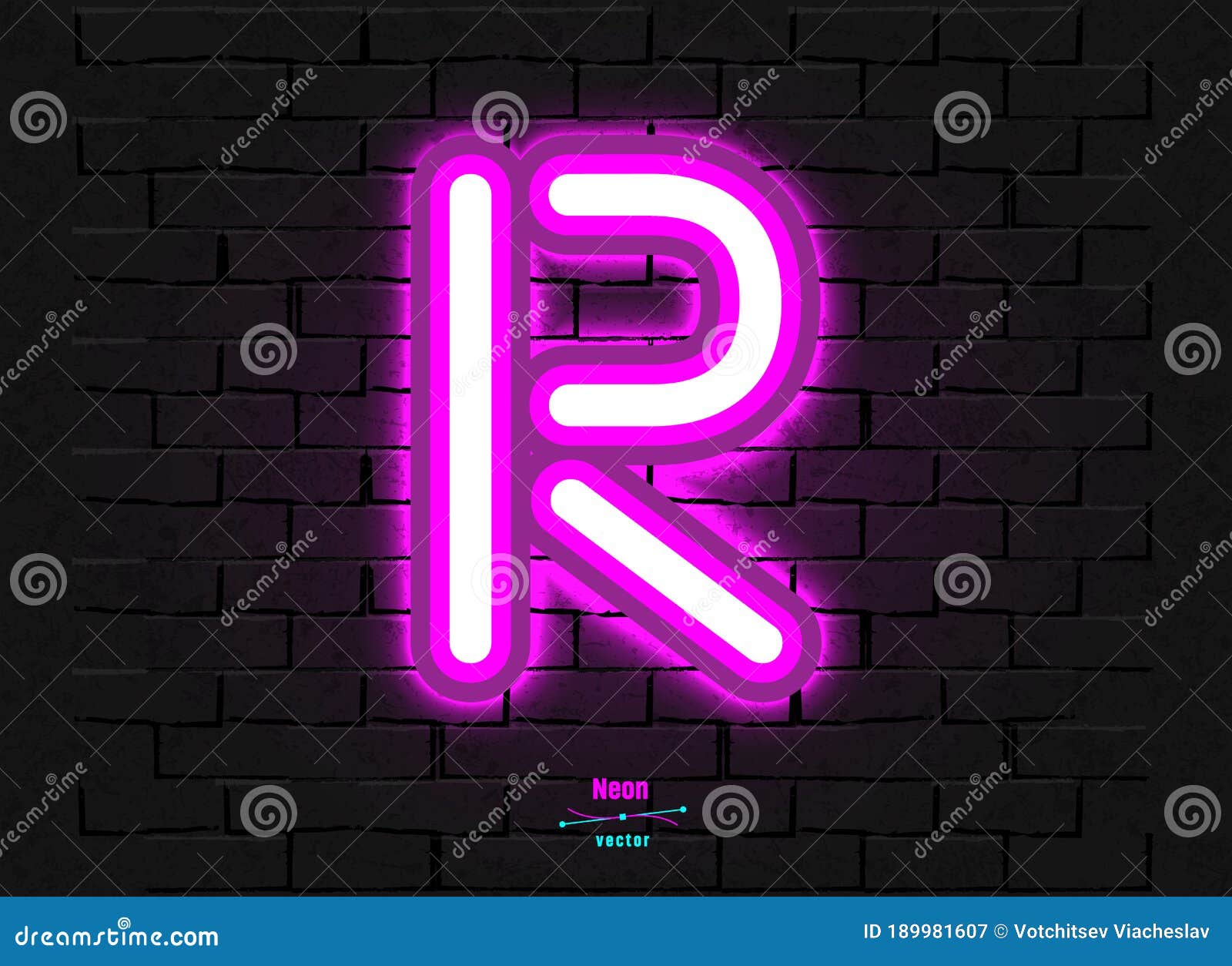 Neon Letter Alphabet Sign Vector. Blue Font Light Sign Isolated On ...