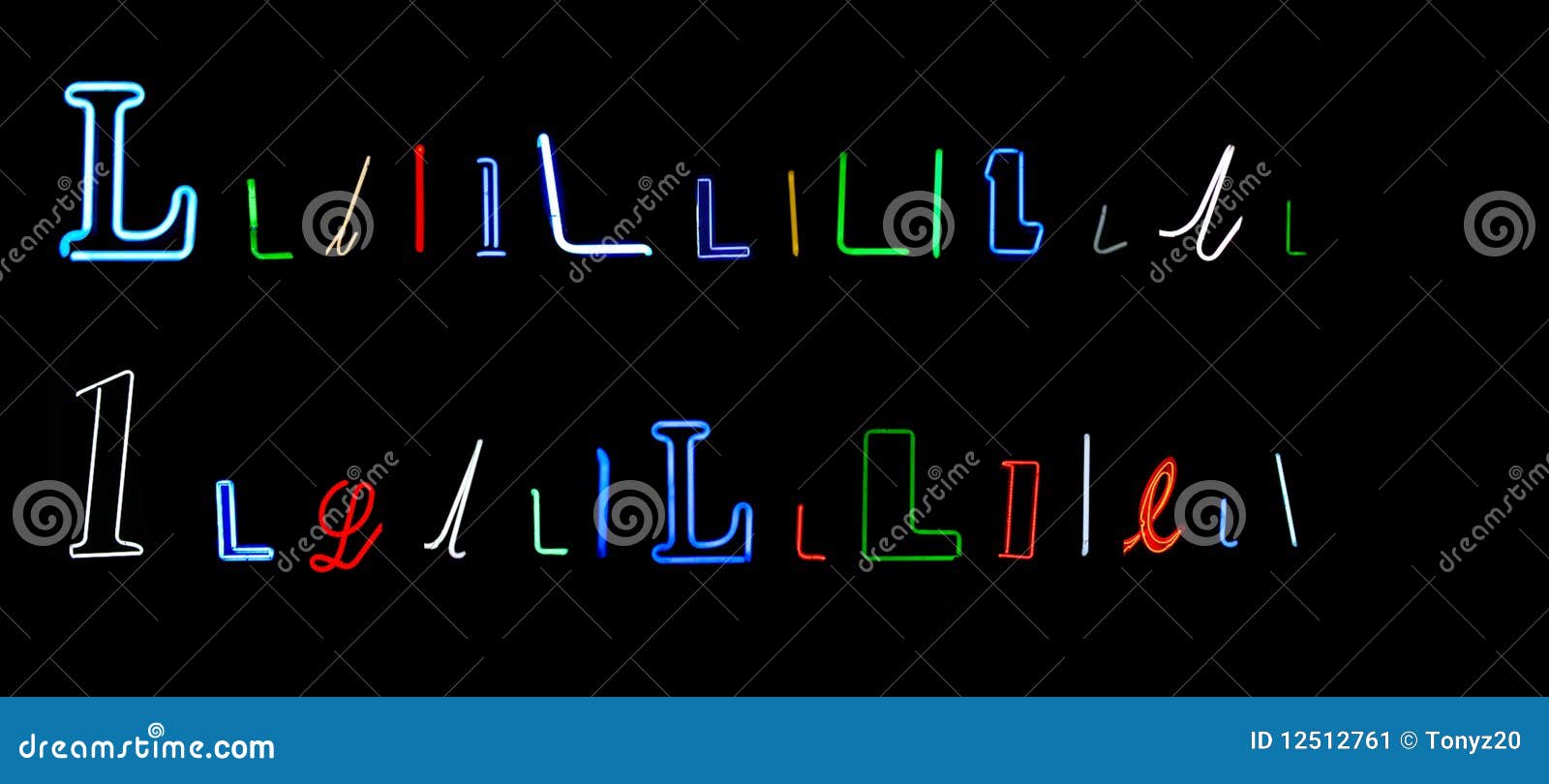 Neon letter L collection stock image. Image of letters - 12512761