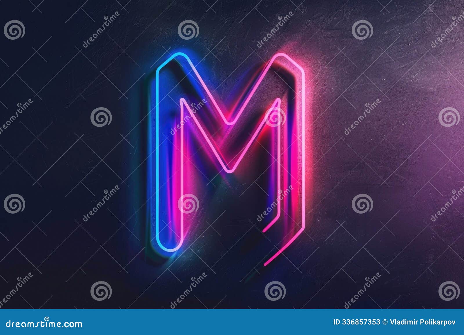 A Neon Letter M Lit Up Against a Dark Background, Perfect for Use in ...
