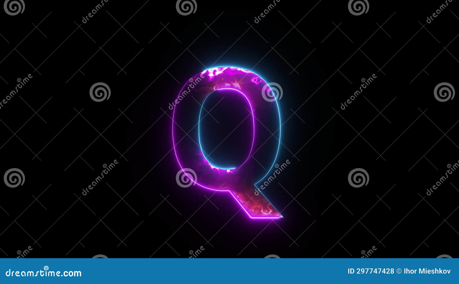 Neon Letter Q with Alpha Channel, Neon Alphabet for Banner Stock ...