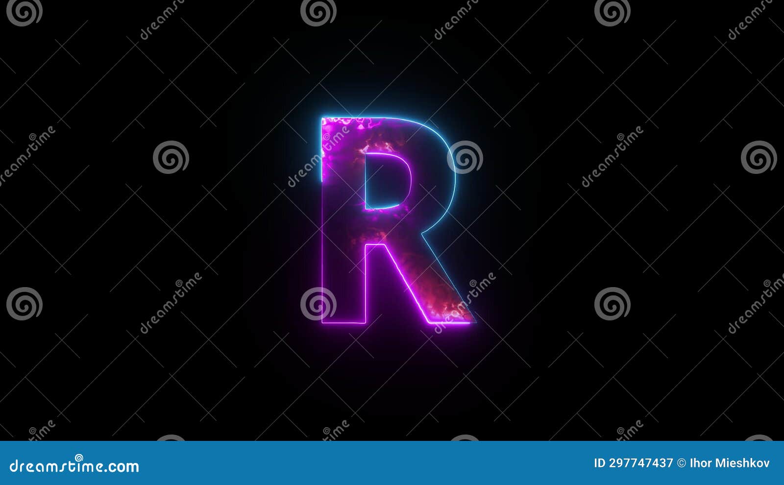 Neon Letter R with Alpha Channel, Neon Alphabet for Banner Stock Video ...