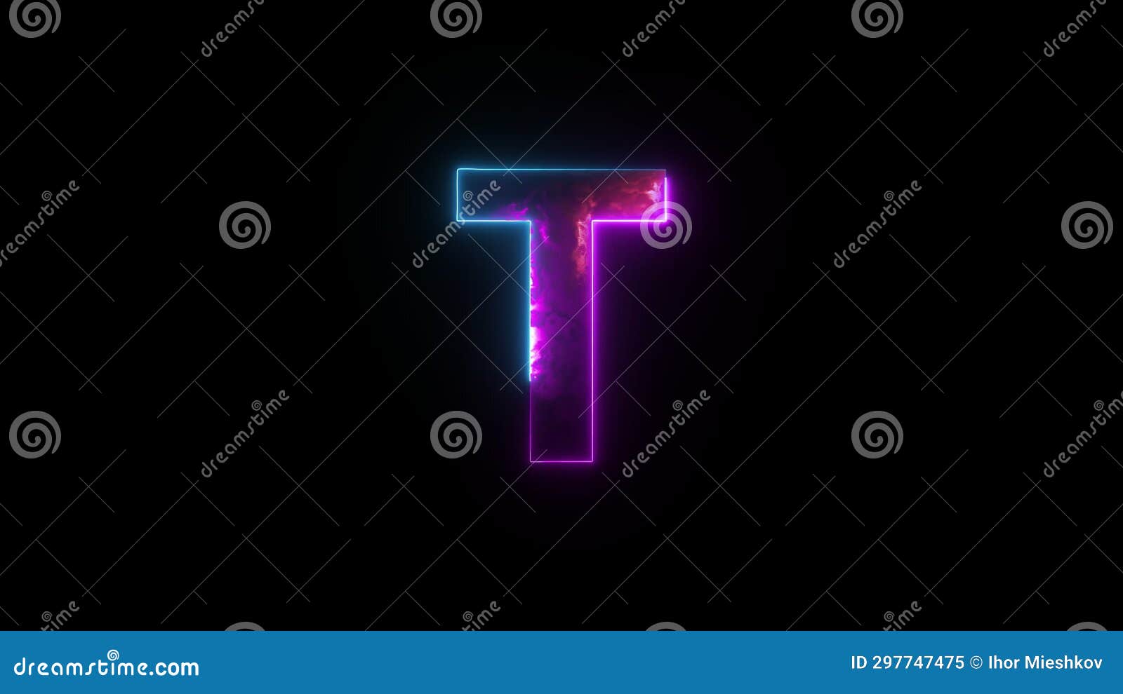 Neon Letter T with Alpha Channel, Neon Alphabet for Banner Stock Video ...