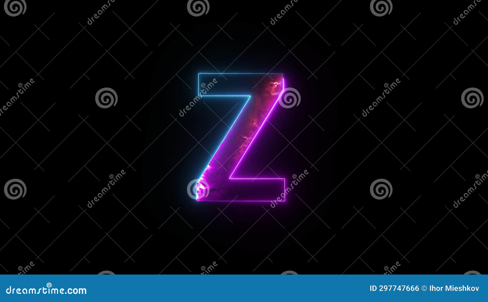 Neon Letter Z with Alpha Channel, Neon Alphabet for Banner Stock ...