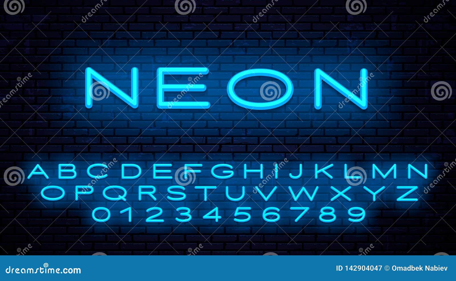 Neon Letters of the English Alphabet Stock Vector - Illustration of ...