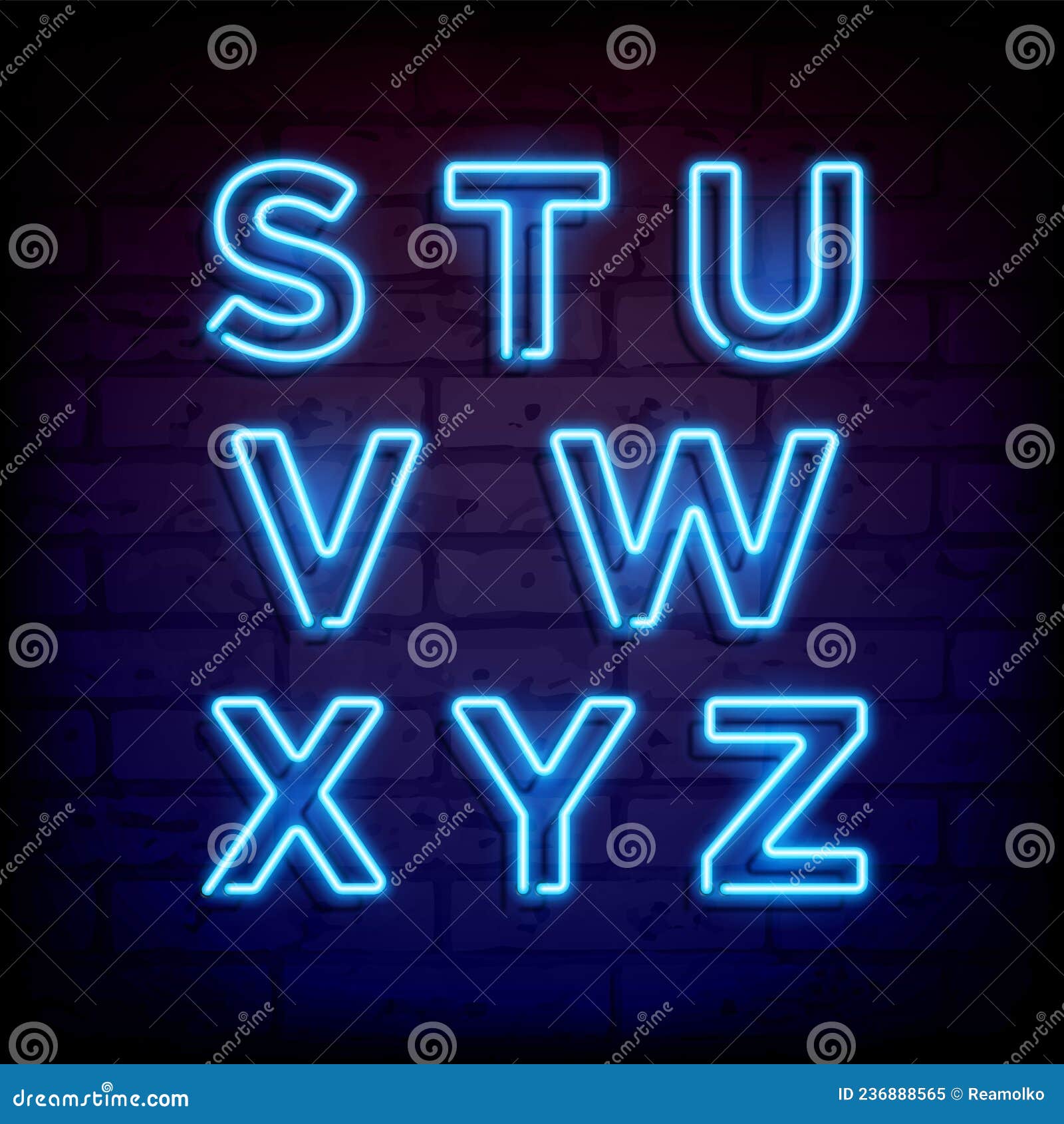 Neon Letters Set - Abc Font Vector Illustration. Stock Vector ...