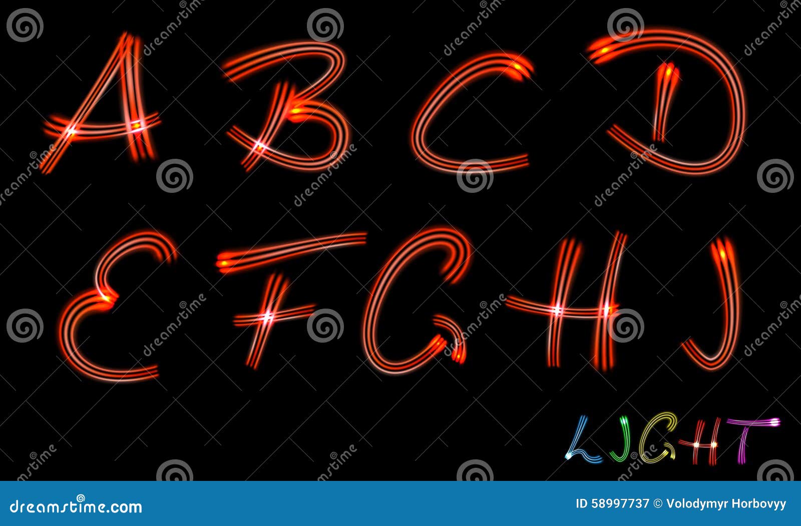 Neon letters stock vector. Illustration of editable, lettering - 58997737