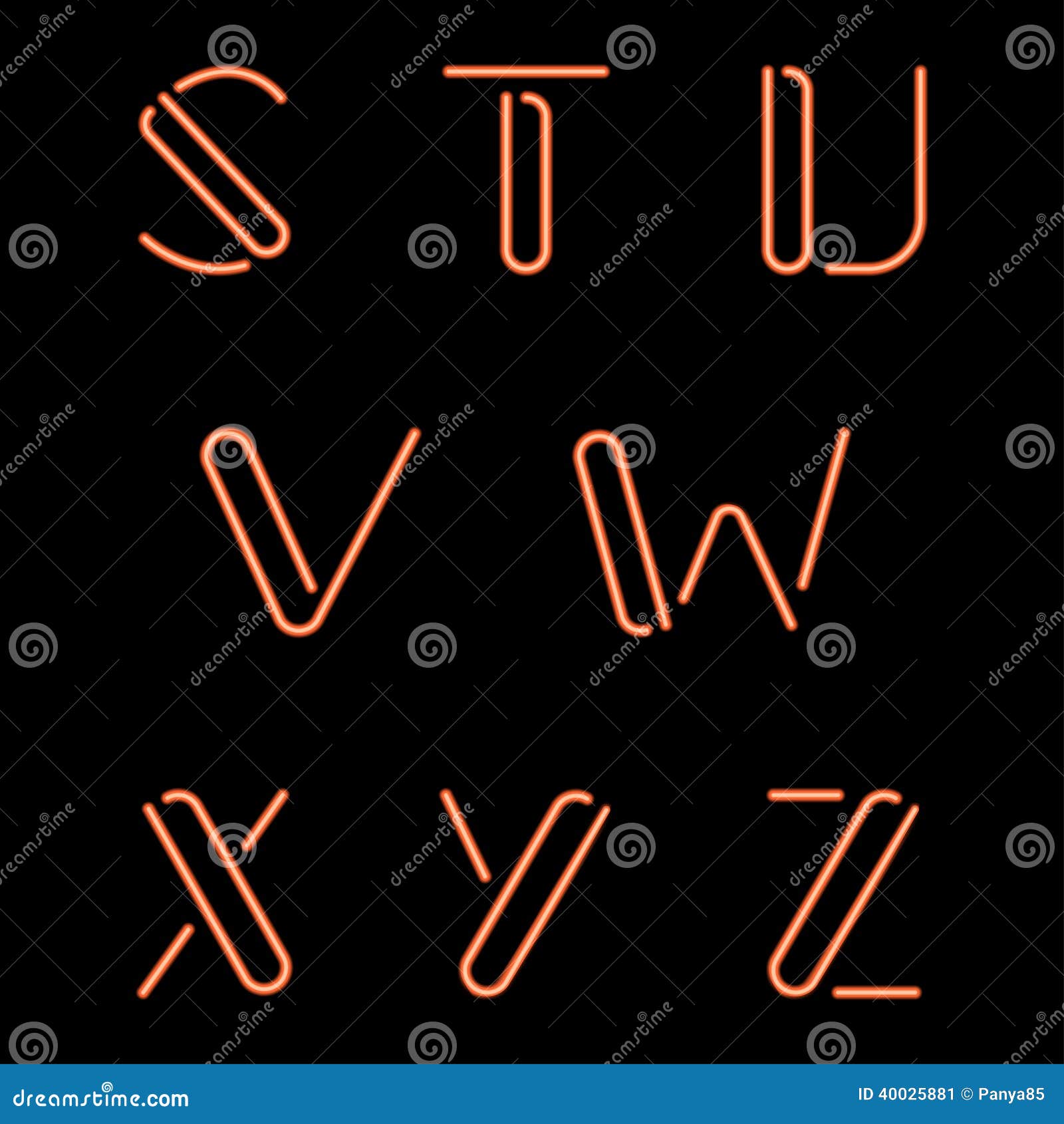 Neon Letters stock vector. Illustration of vector, black - 40025881