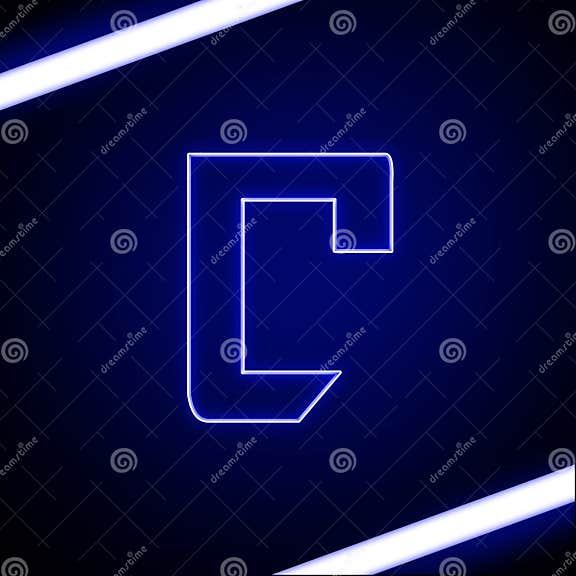 Neon Light Alphabet C with Clipping Path. 3D Illustration Stock ...