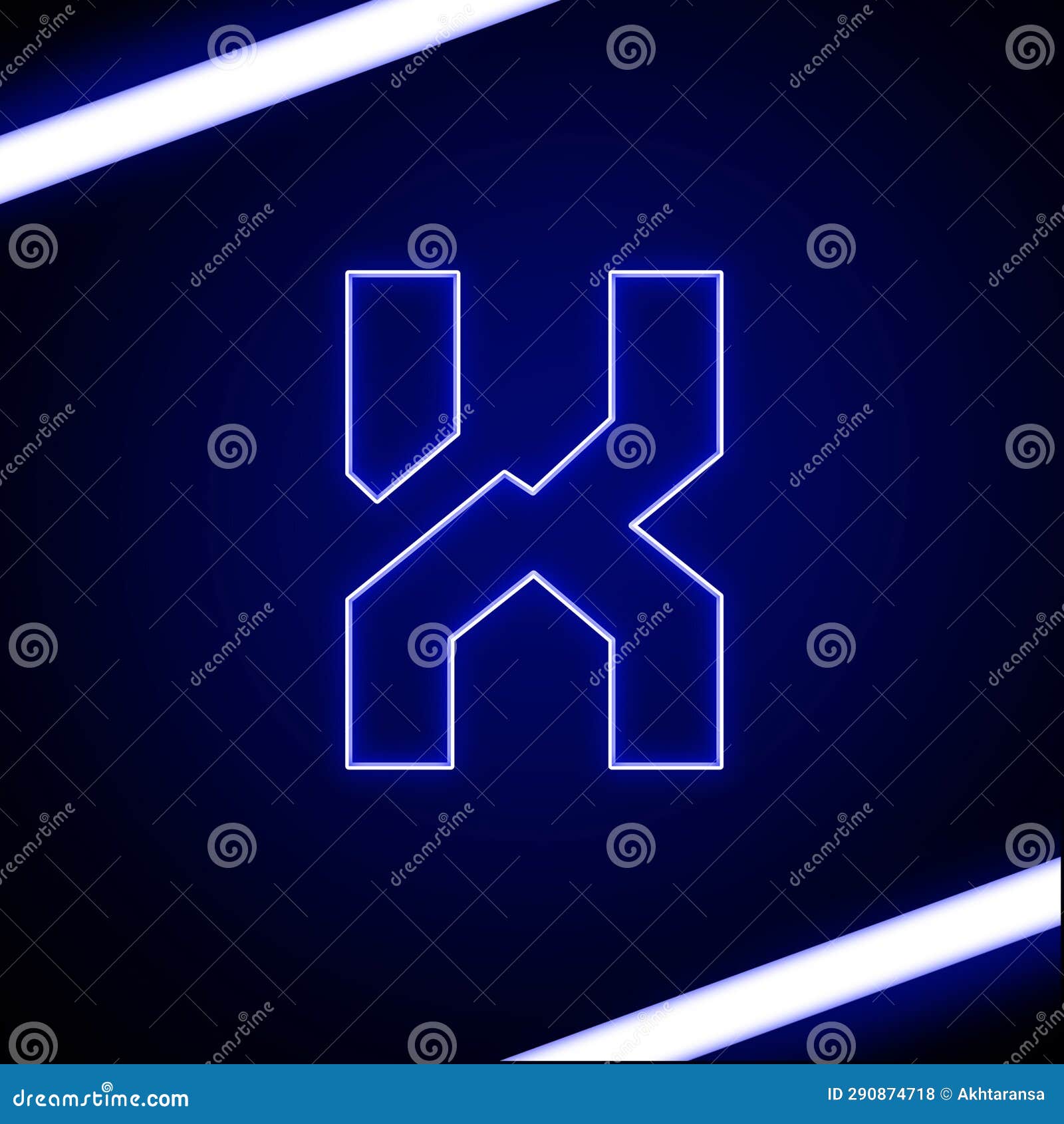 Neon Light Alphabet X with Clipping Path. 3D Illustration Stock ...