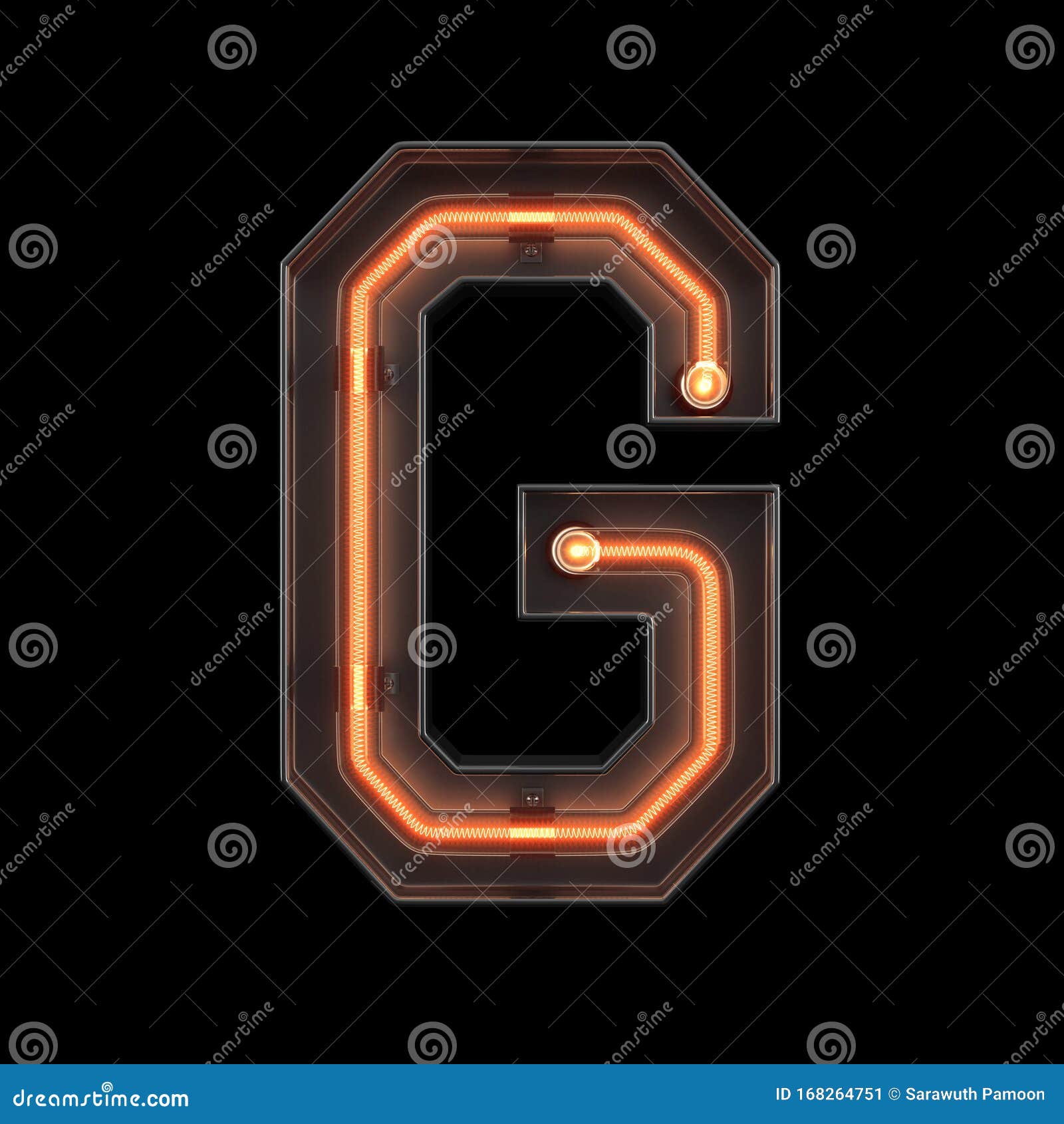 Neon Light Alphabet G stock illustration. Illustration of design ...