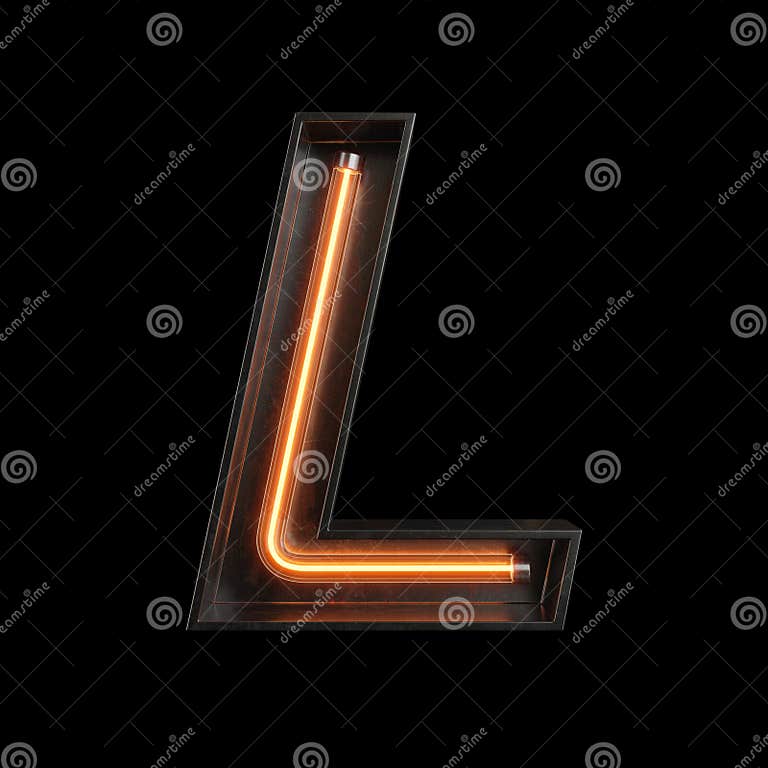 Neon Light Alphabet L with Clipping Path Stock Illustration ...
