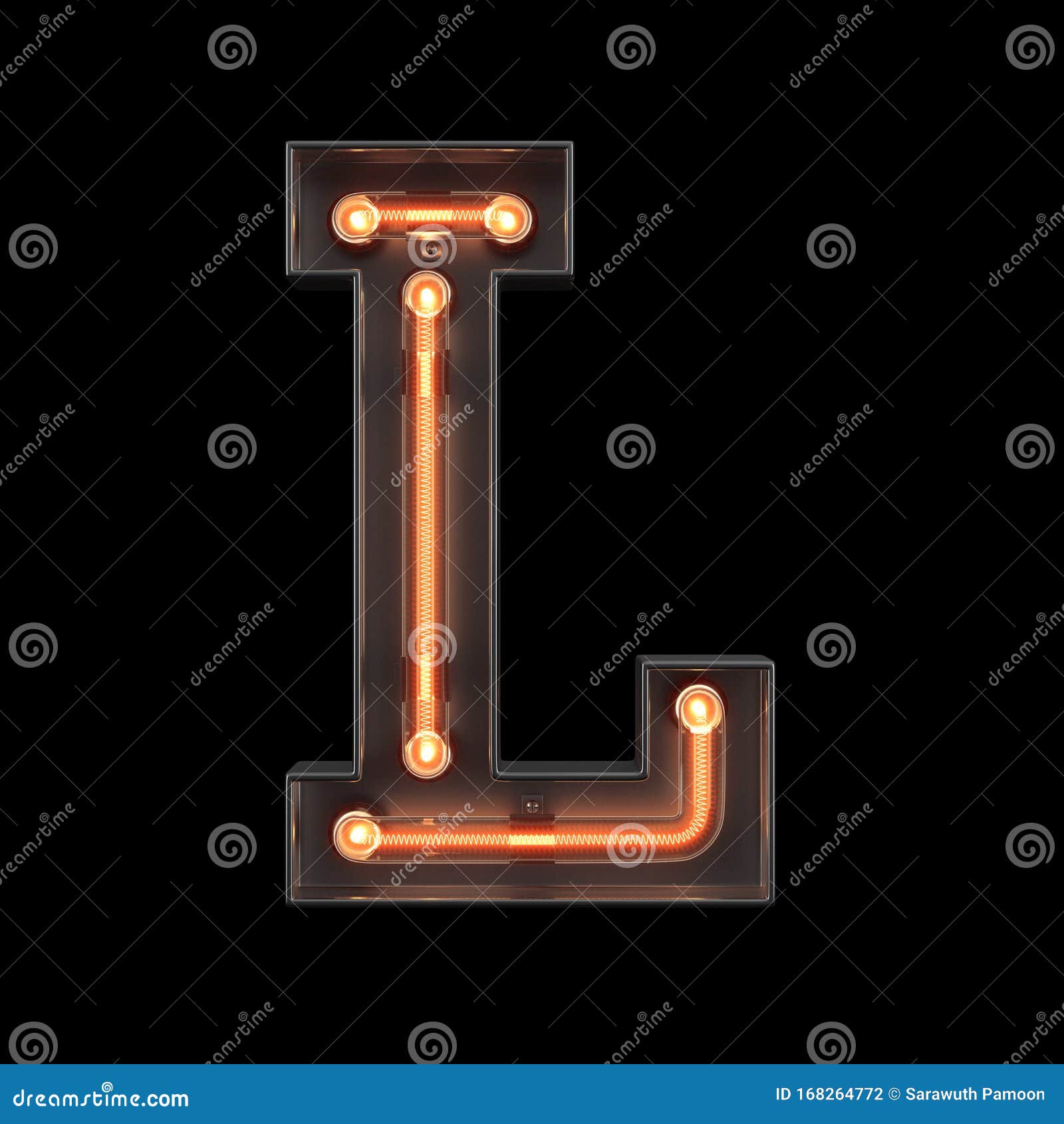 Neon Light Alphabet L stock illustration. Illustration of door - 168264772